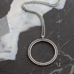 Versatile Everyday Circle Necklace Handmade of Two Concentric Sterling ...