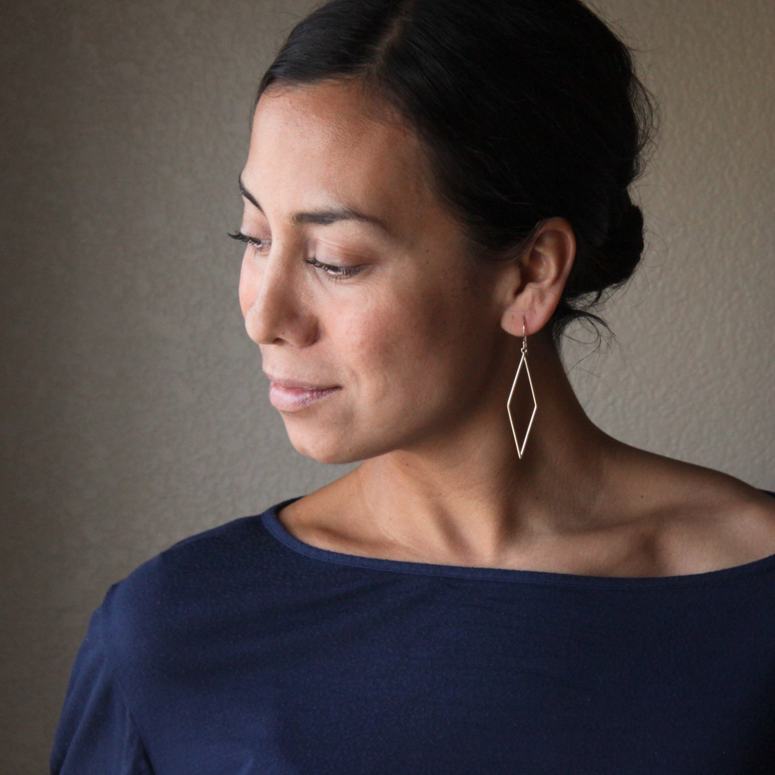 Modern Gold Earrings Handmade Out of Solid 14K Yellow Gold in - Etsy