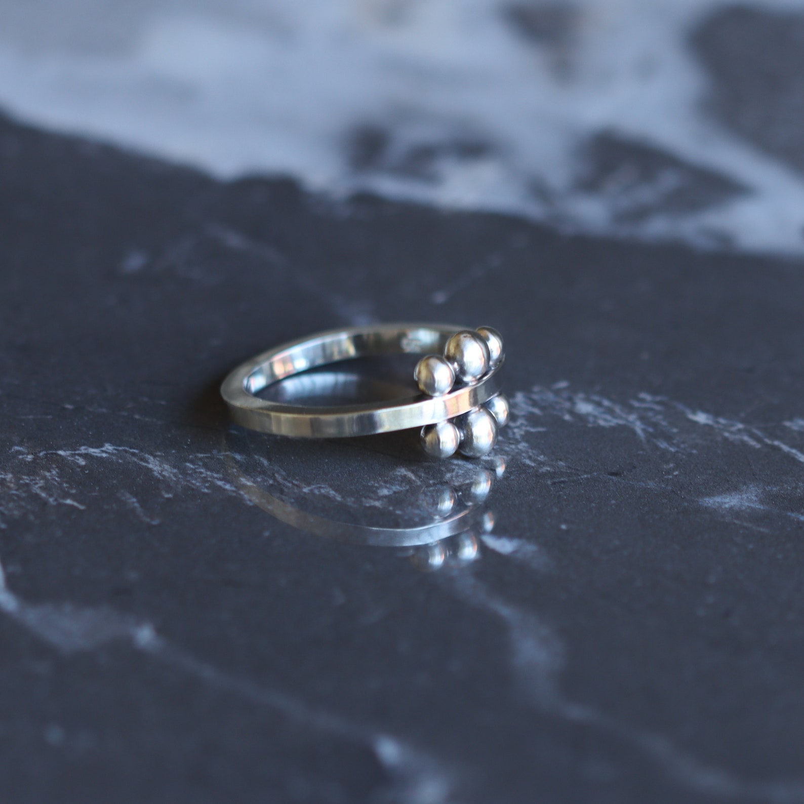 Perfect Everyday Silver Ring, Minimalist Design of Silver Bubbles ...