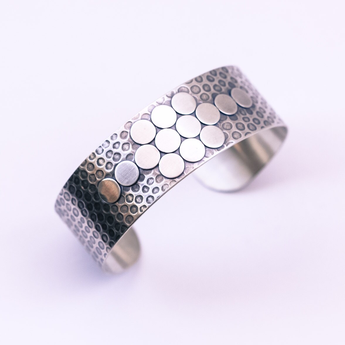 Recycled Silver Cuff With a Playful Design of Light and Dark | Etsy