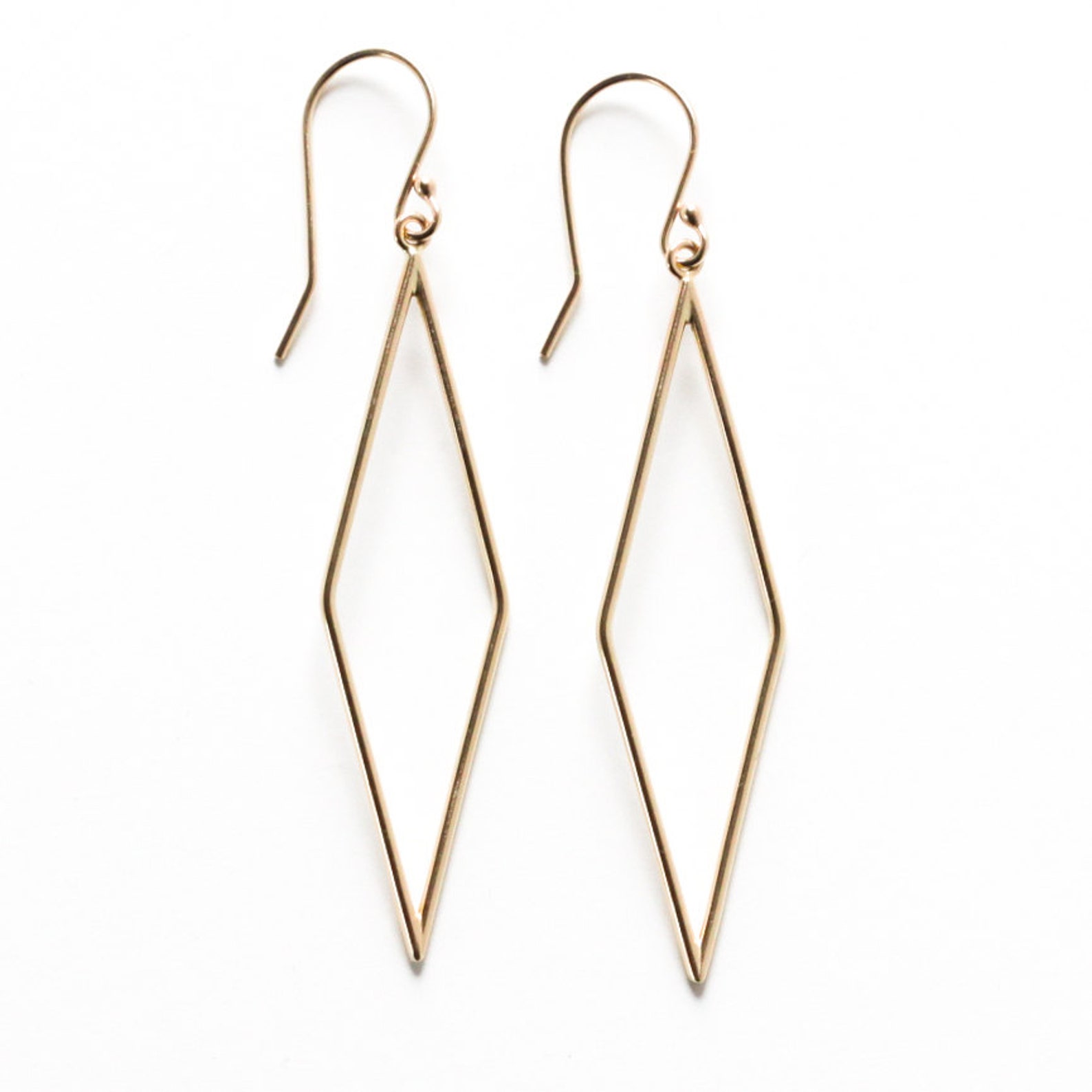 Modern Gold Earrings Handmade Out of Solid 14K Yellow Gold in - Etsy