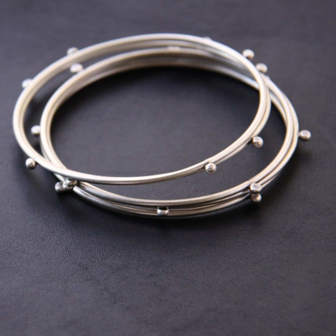 Modern Silver Stacking Bangles Set of 5 Silver Bracelets With - Etsy