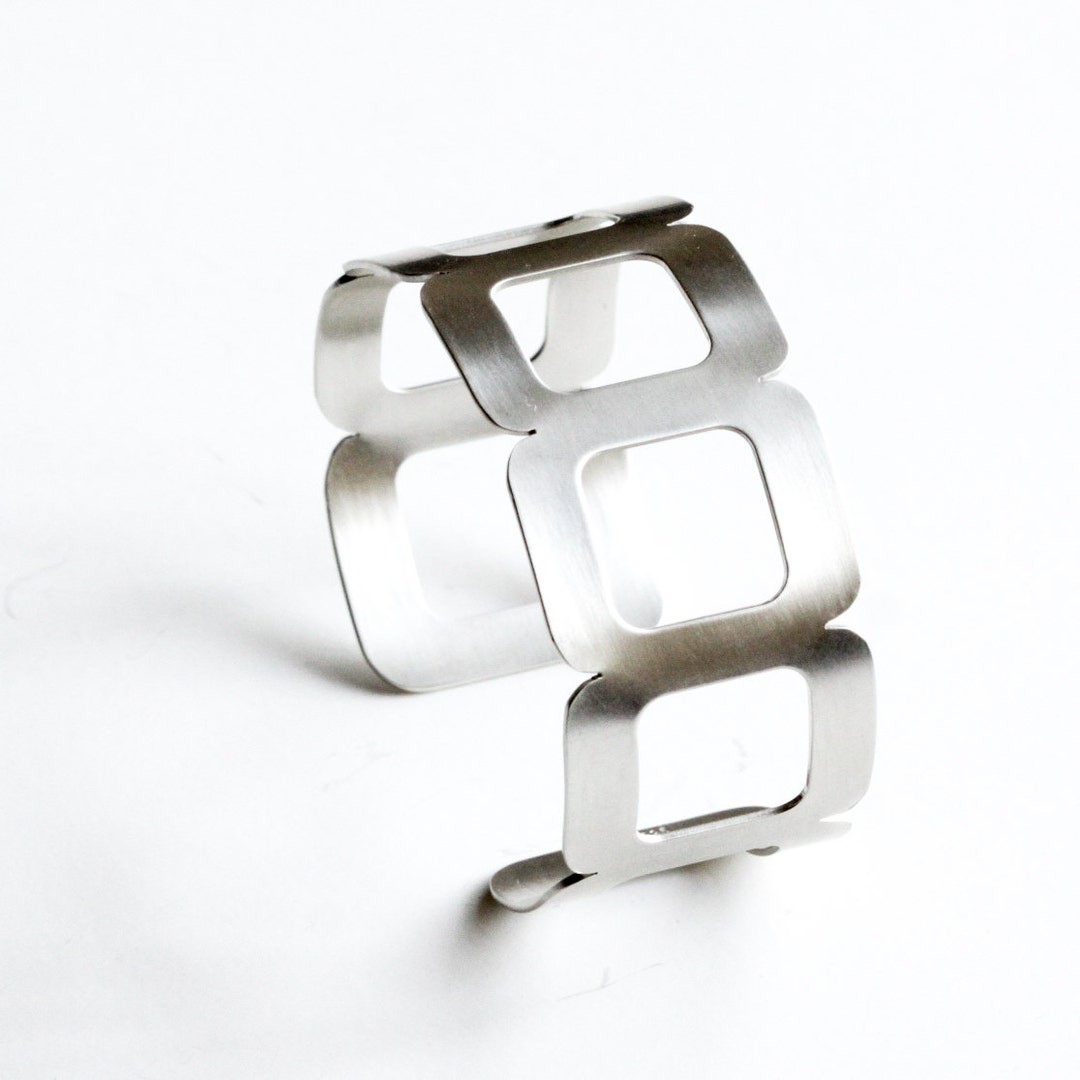 Modern Silver Bracelet Cuff Handmade Sterling Silver Cuff of - Etsy