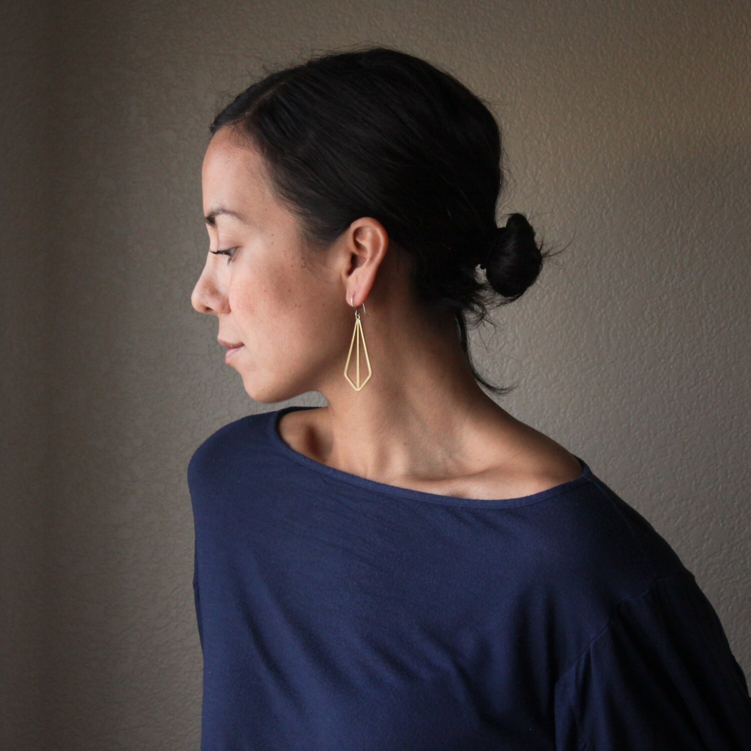 Modern and Geometric Earrings of Angles and Lines Handmade of - Etsy