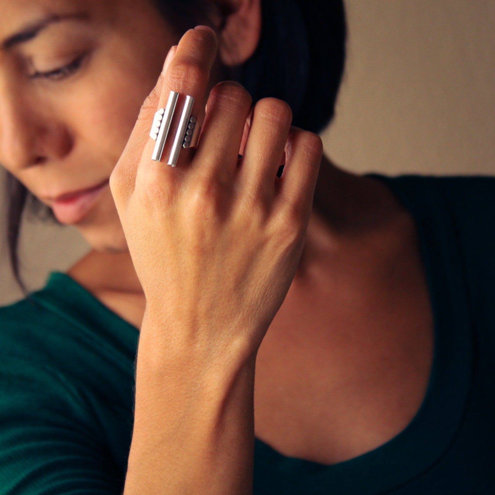 Architectural Inspired Sterling Silver Design of a Dramatic - Etsy