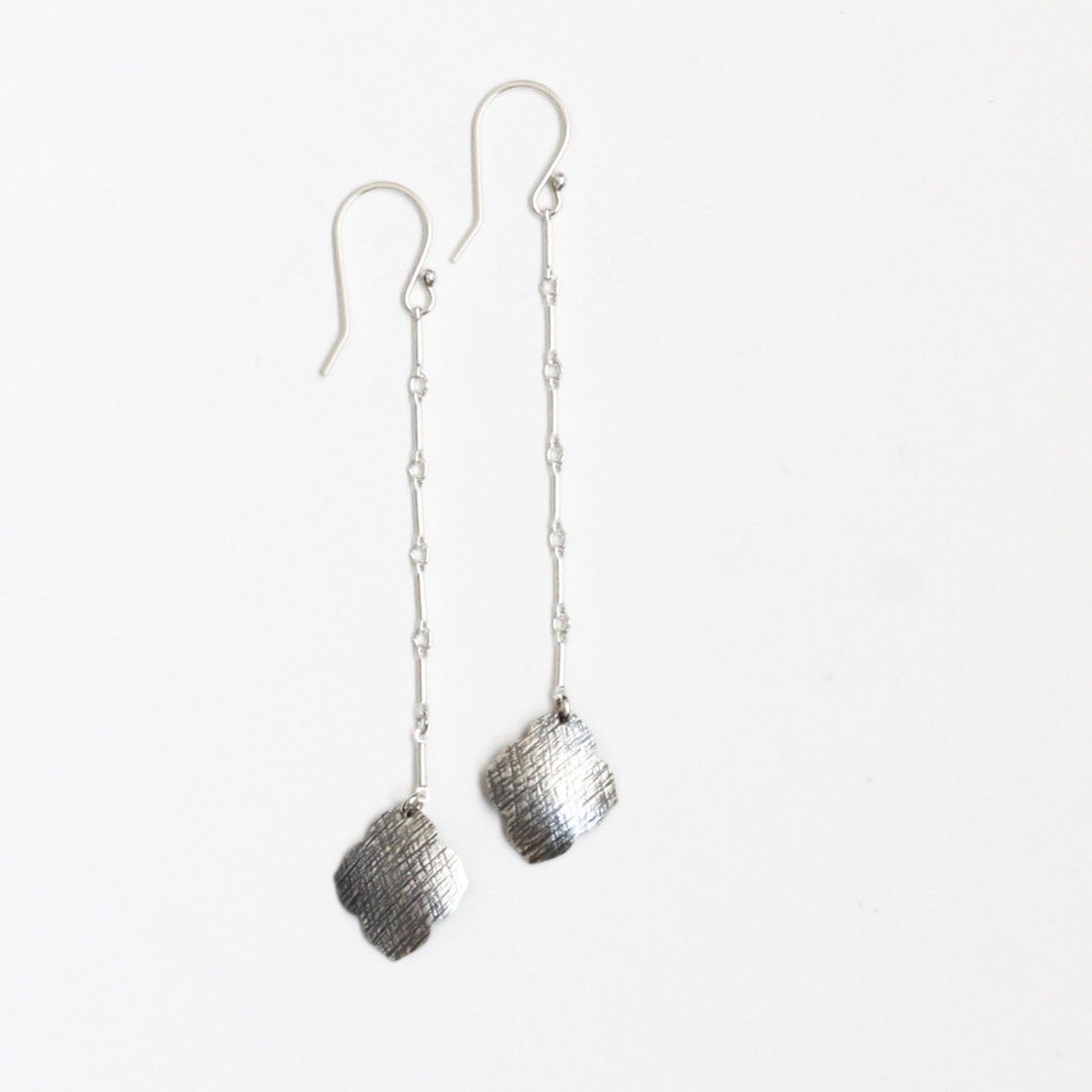 Sleek Silver Earrings Long Dangle Design That is - Etsy