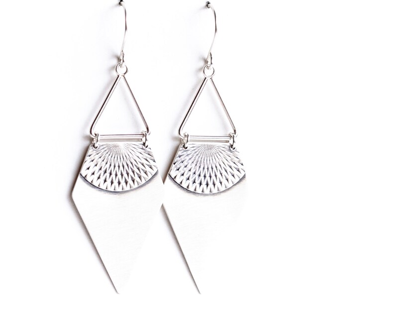 Eye-catching Silver Earrings in a Long Arrowhead Shape Handmade by ...