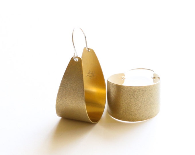 Lovely Handmade Brass Earrings Textured and Oxidized for a Modern Look ...