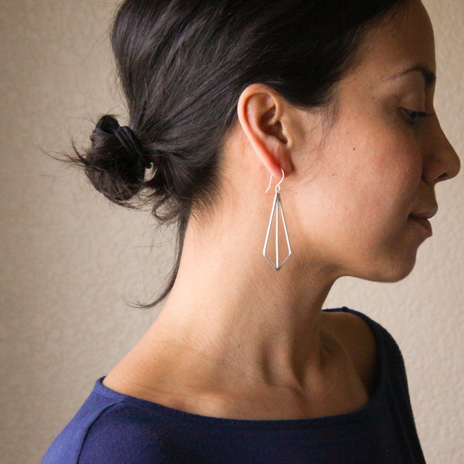 Modern Geometric Earrings of Angles and Lines Handmade of - Etsy