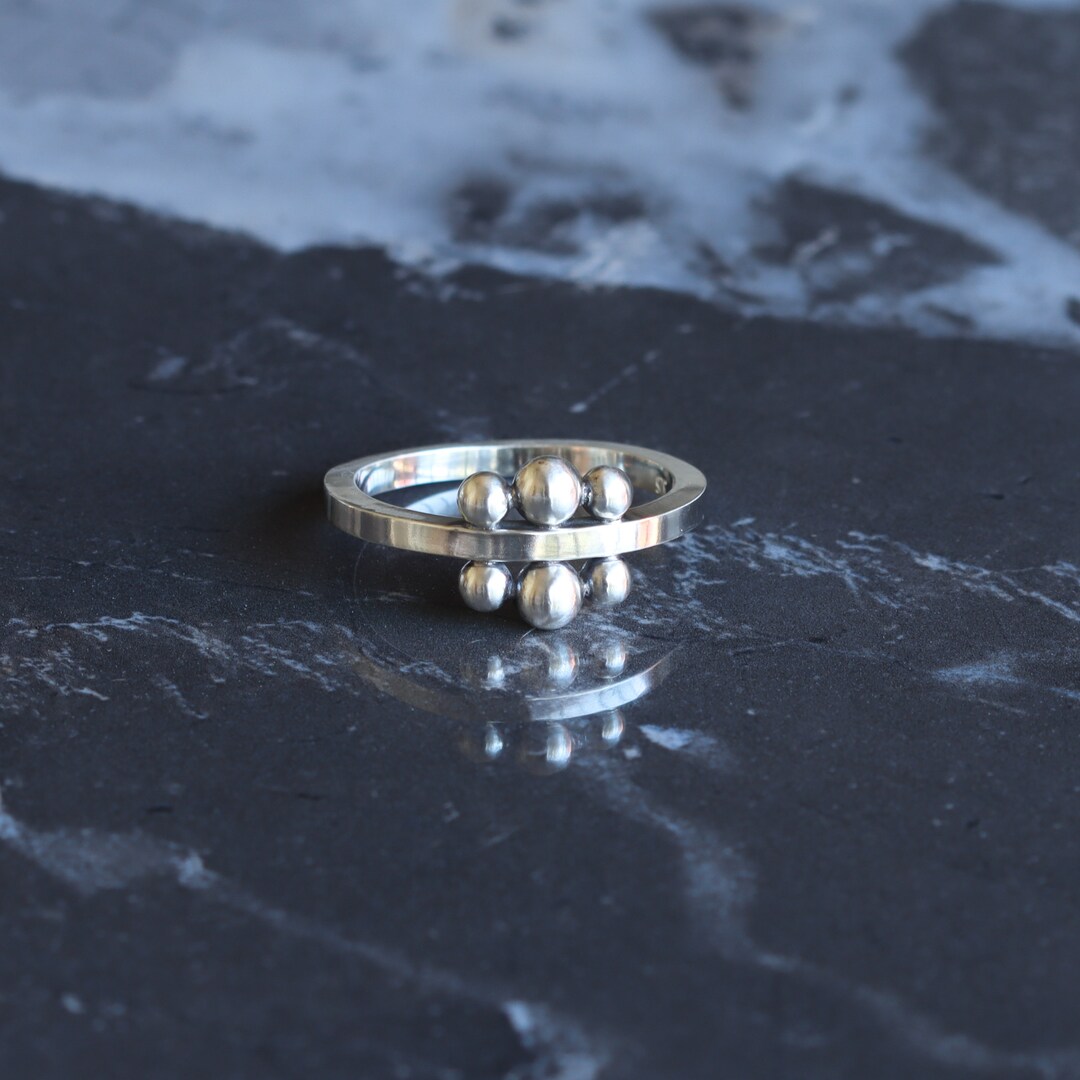 Perfect Everyday Silver Ring, Minimalist Design of Silver Bubbles ...