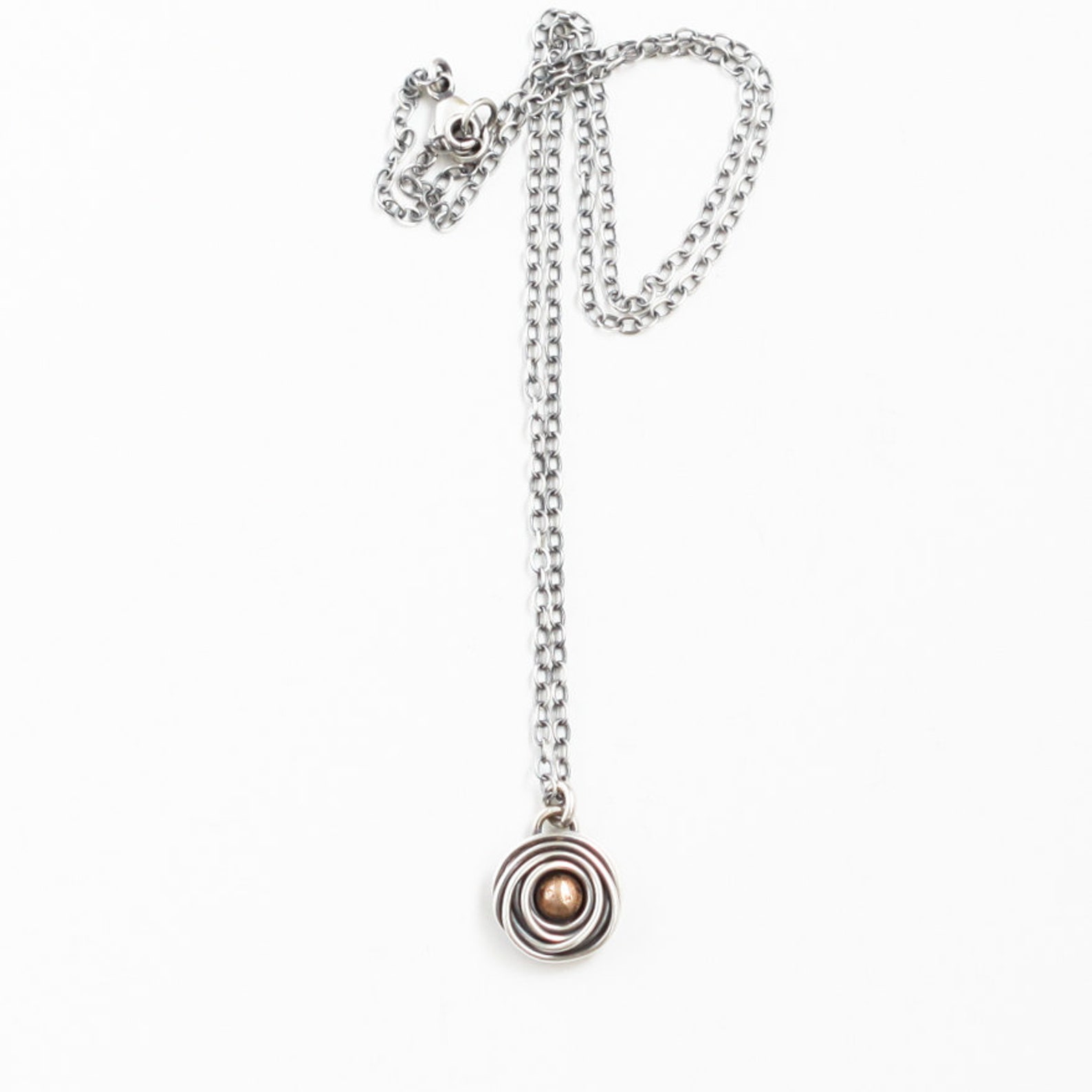 Tiny Silver Necklace Handmade With a Nugget of Solid 14k - Etsy