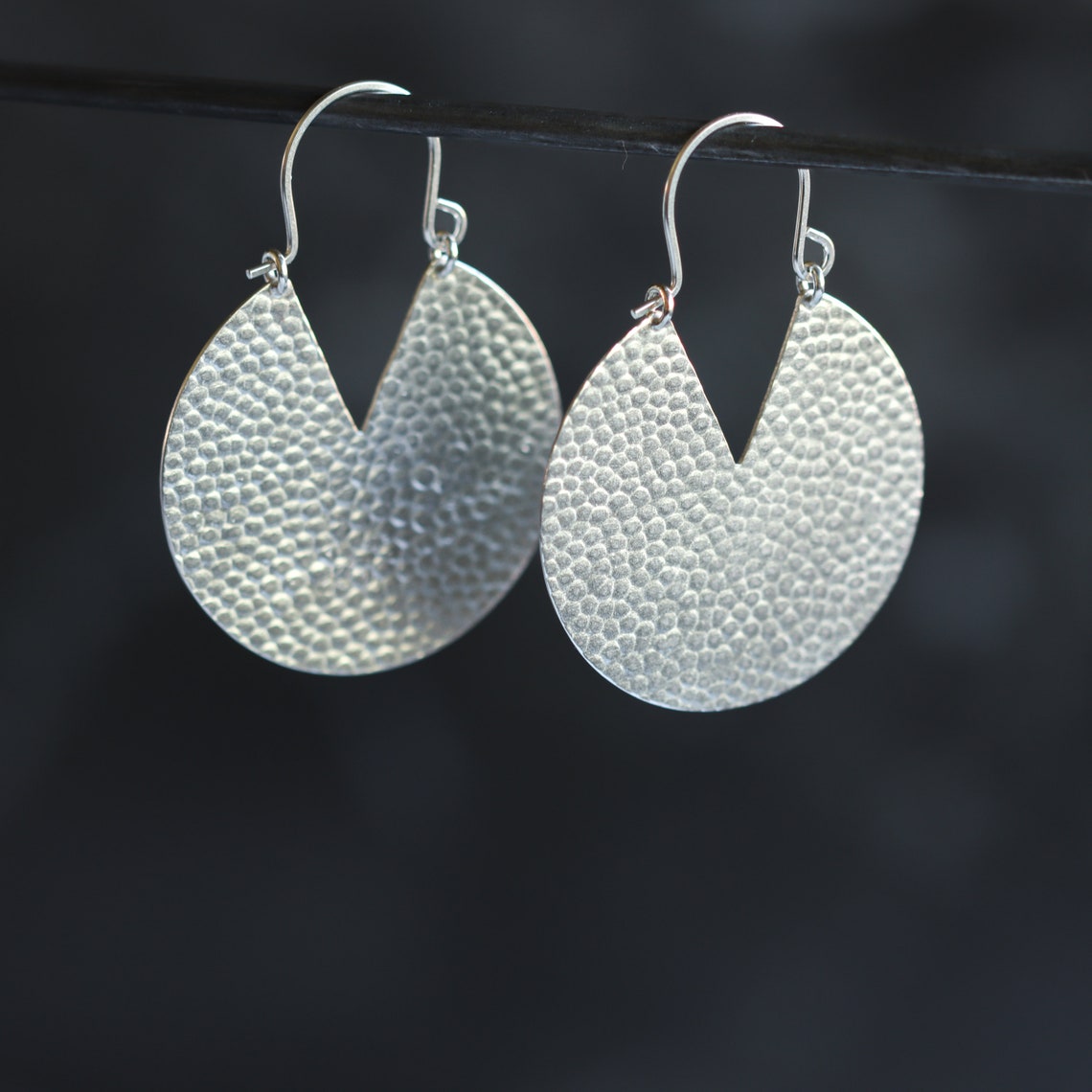 Bold Silver Earrings, Eye-catching Design of Textured Silver Discs With ...