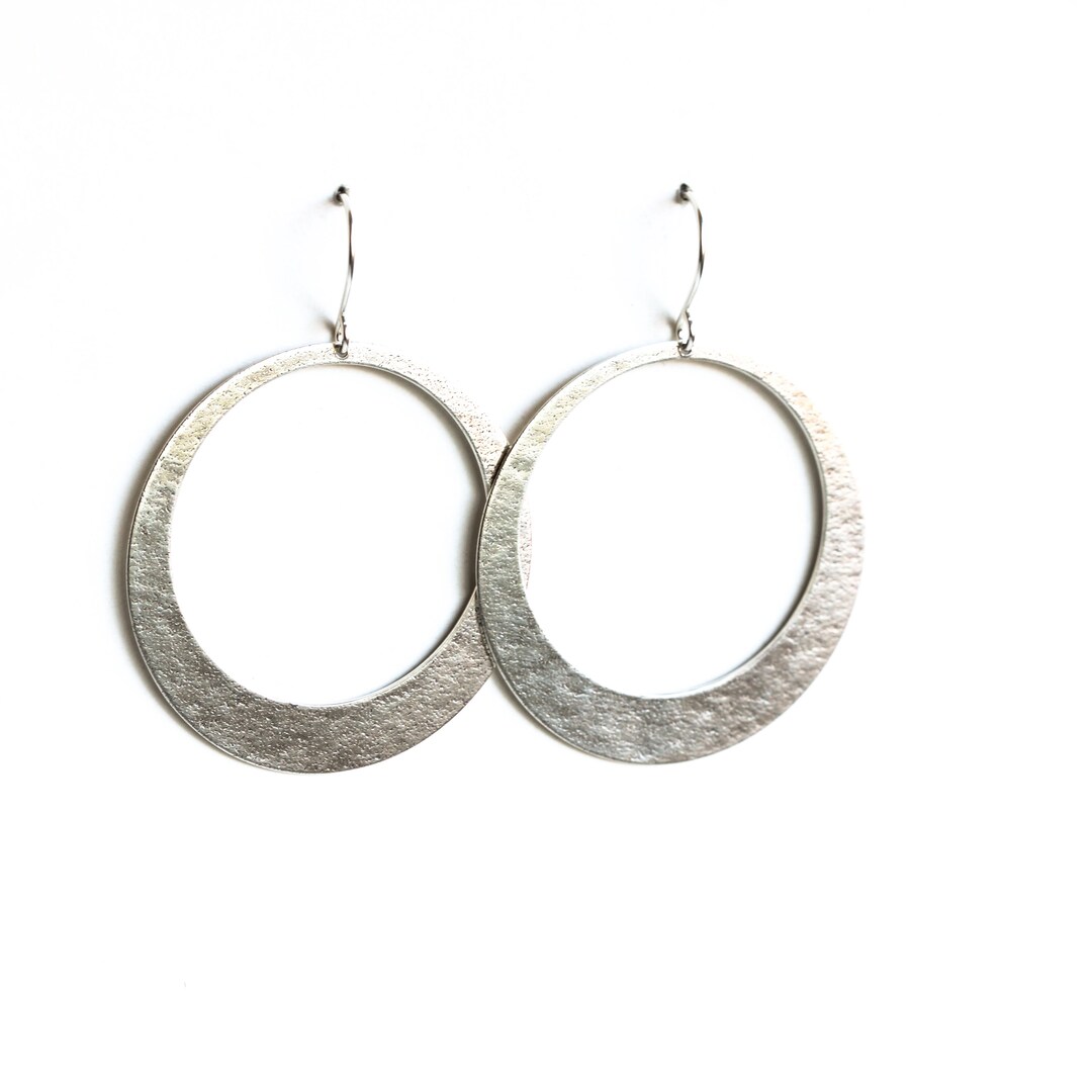Big Silver Hoop Earrings, Large Statement Jewelry in a Comfortable ...