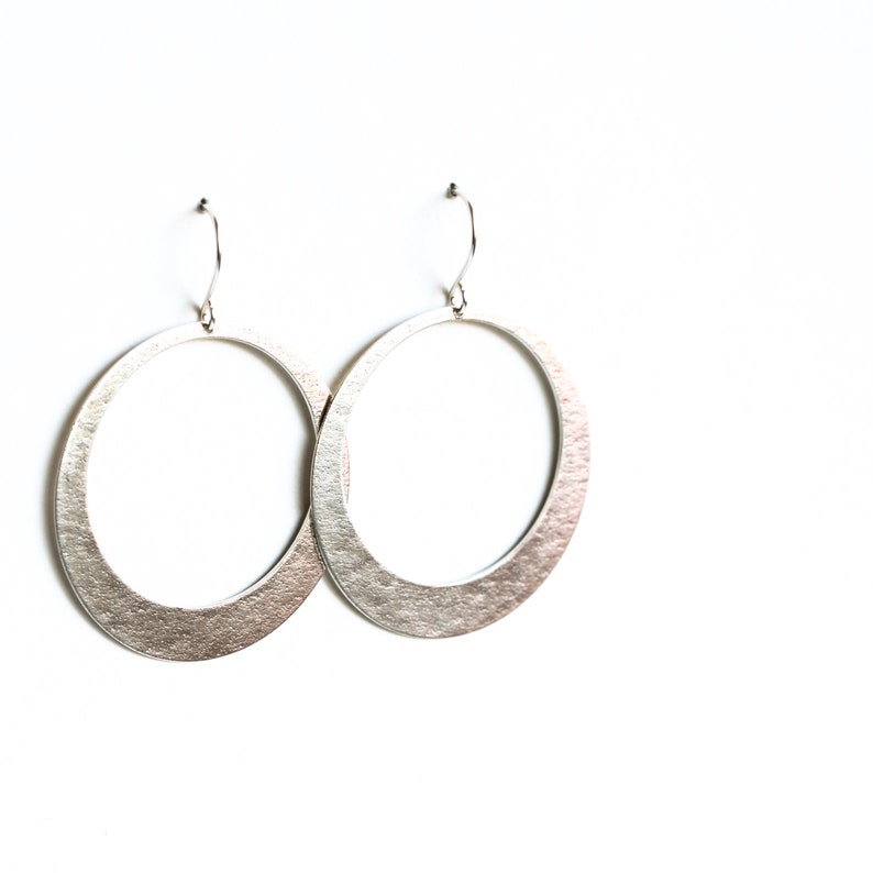 Big Silver Hoop Earrings Large Statement Jewelry in a - Etsy
