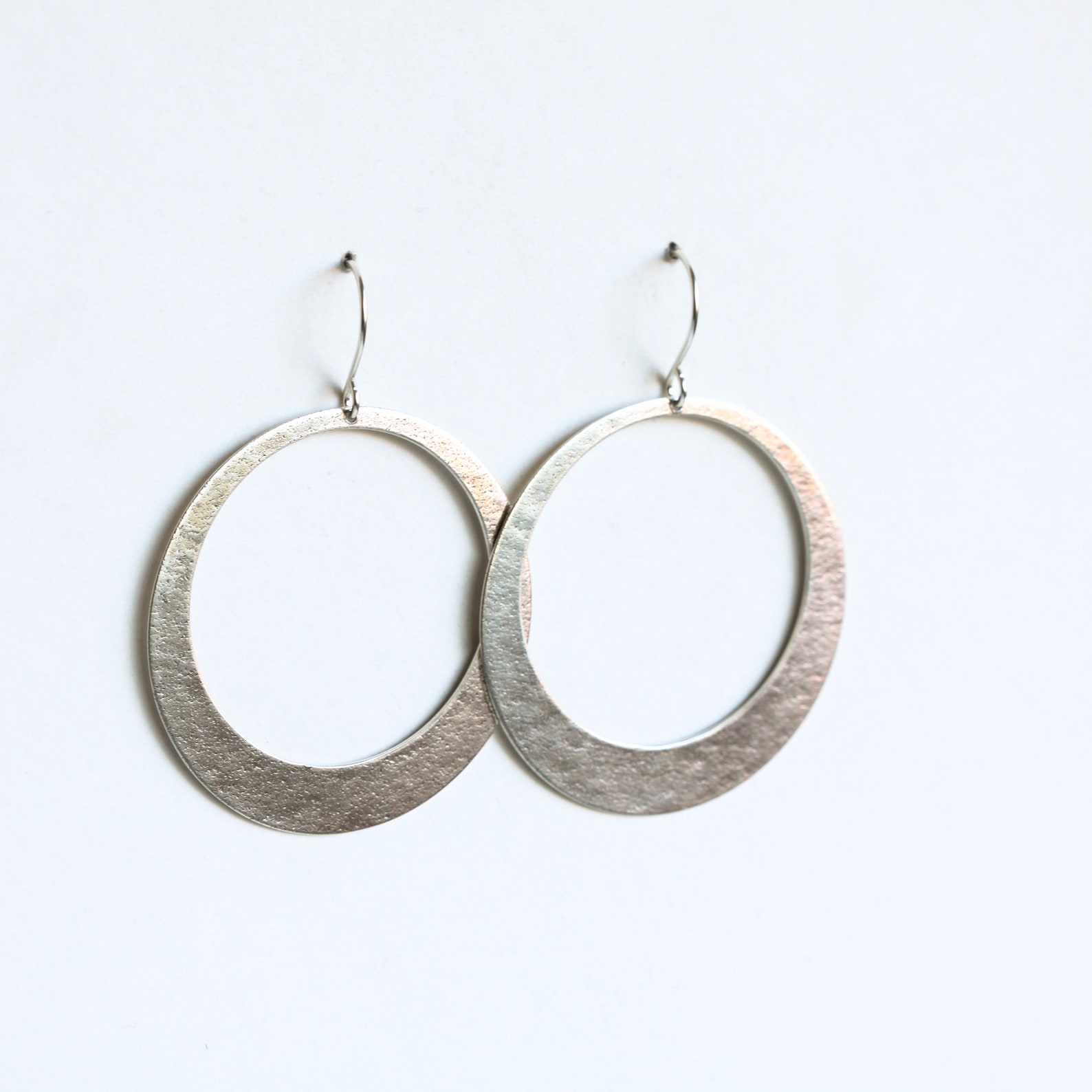 Big Silver Hoop Earrings Large Statement Jewelry in a | Etsy