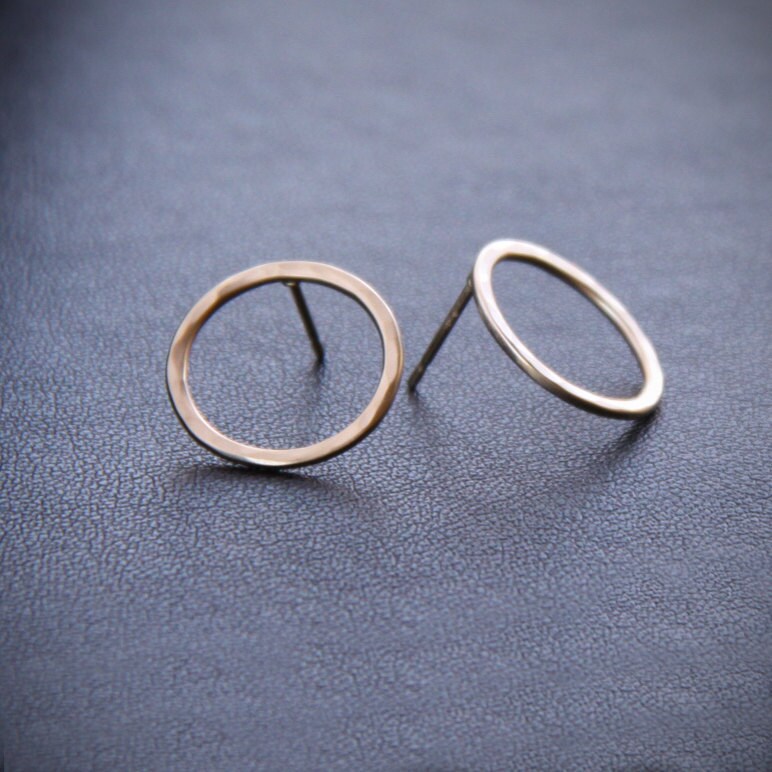 Modern Solid 14K Gold Earrings Handmade in a Modern Classic | Etsy