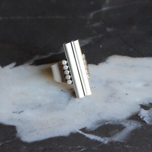 Architectural Inspired Sterling Silver Design of a Dramatic Linear ...