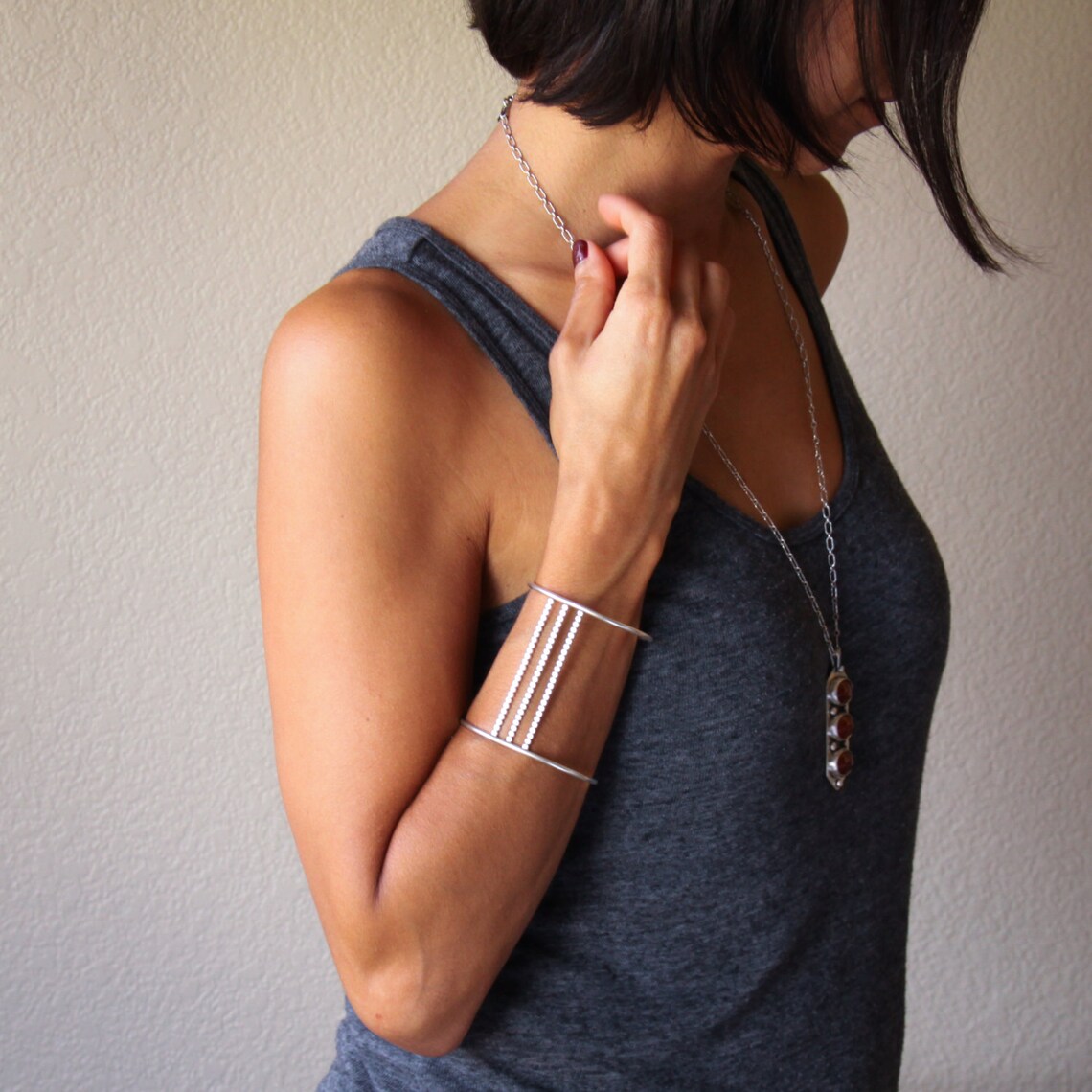 Bold Silver Cuff Statement Piece Constructed of Sturdy - Etsy