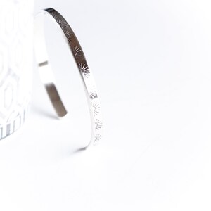 Minimalist Sterling Silver Cuff Bracelet With a Repeating Pattern of ...