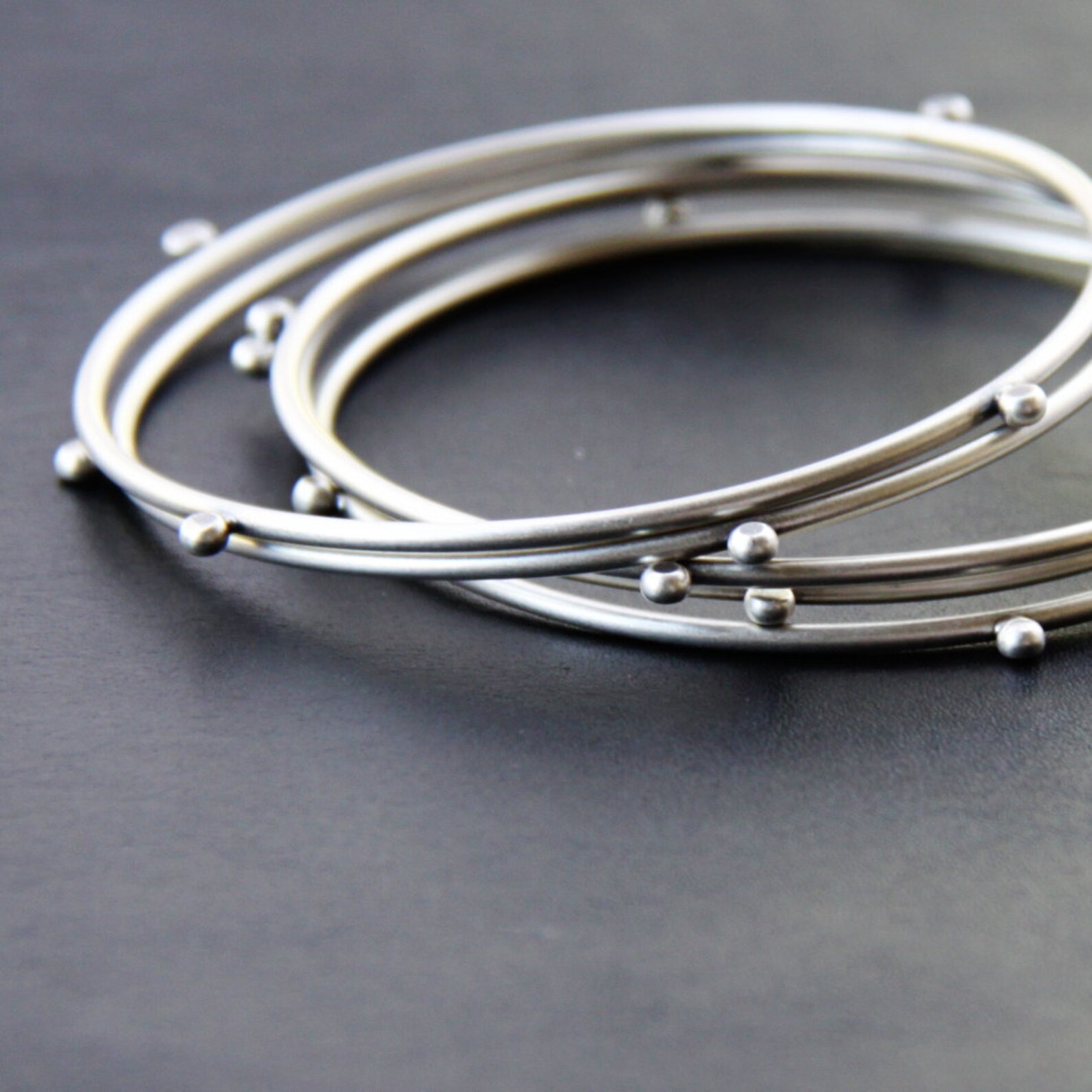 Modern Silver Stacking Bangles Set of 5 Silver Bracelets With - Etsy