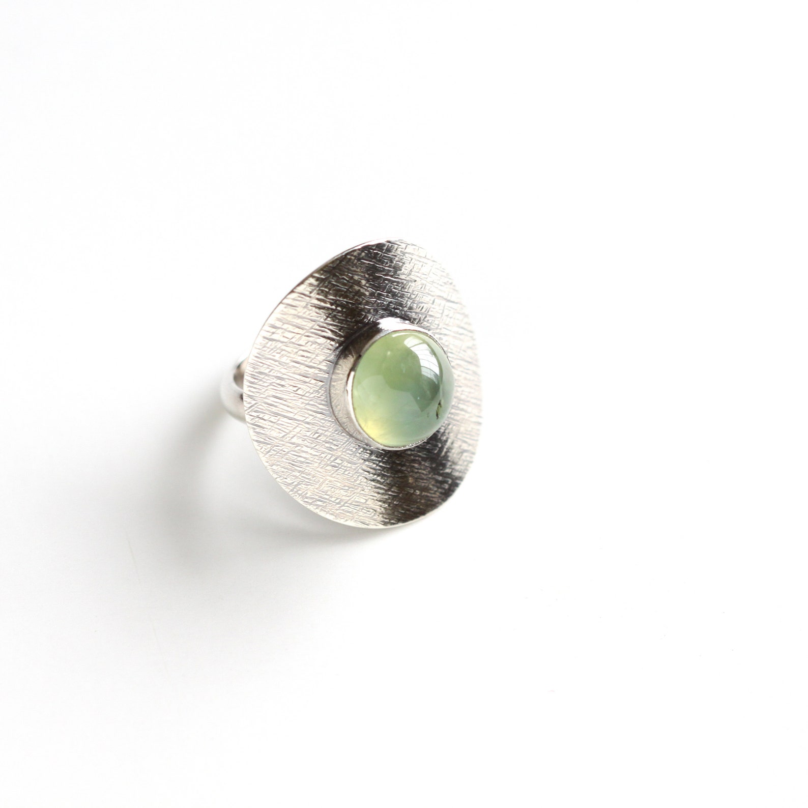 Dewdrop Ring Epidote in Prehnite and Recycled Sterling - Etsy
