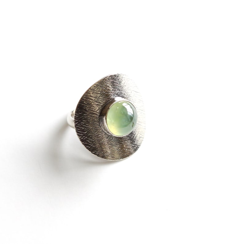 Dewdrop Ring Epidote in Prehnite and Recycled Sterling | Etsy