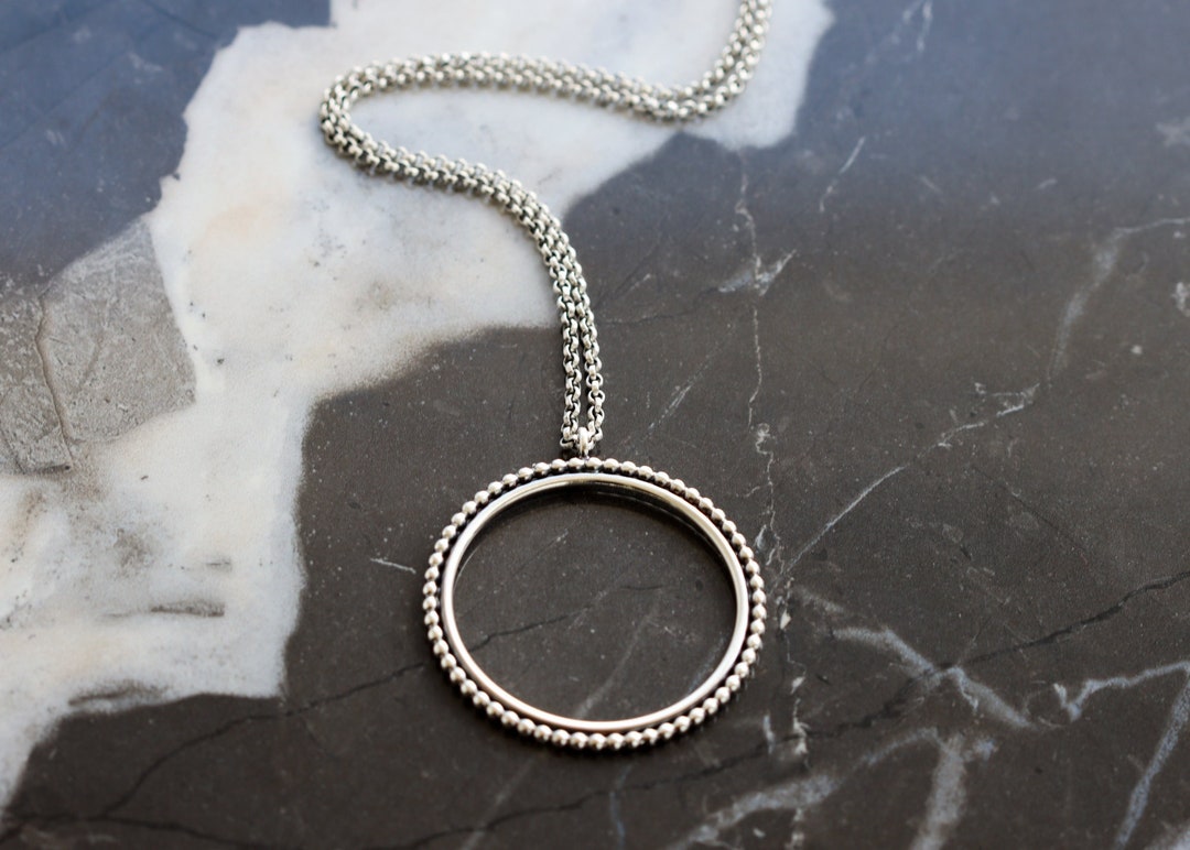Versatile Everyday Circle Necklace Handmade of Two Concentric Sterling ...