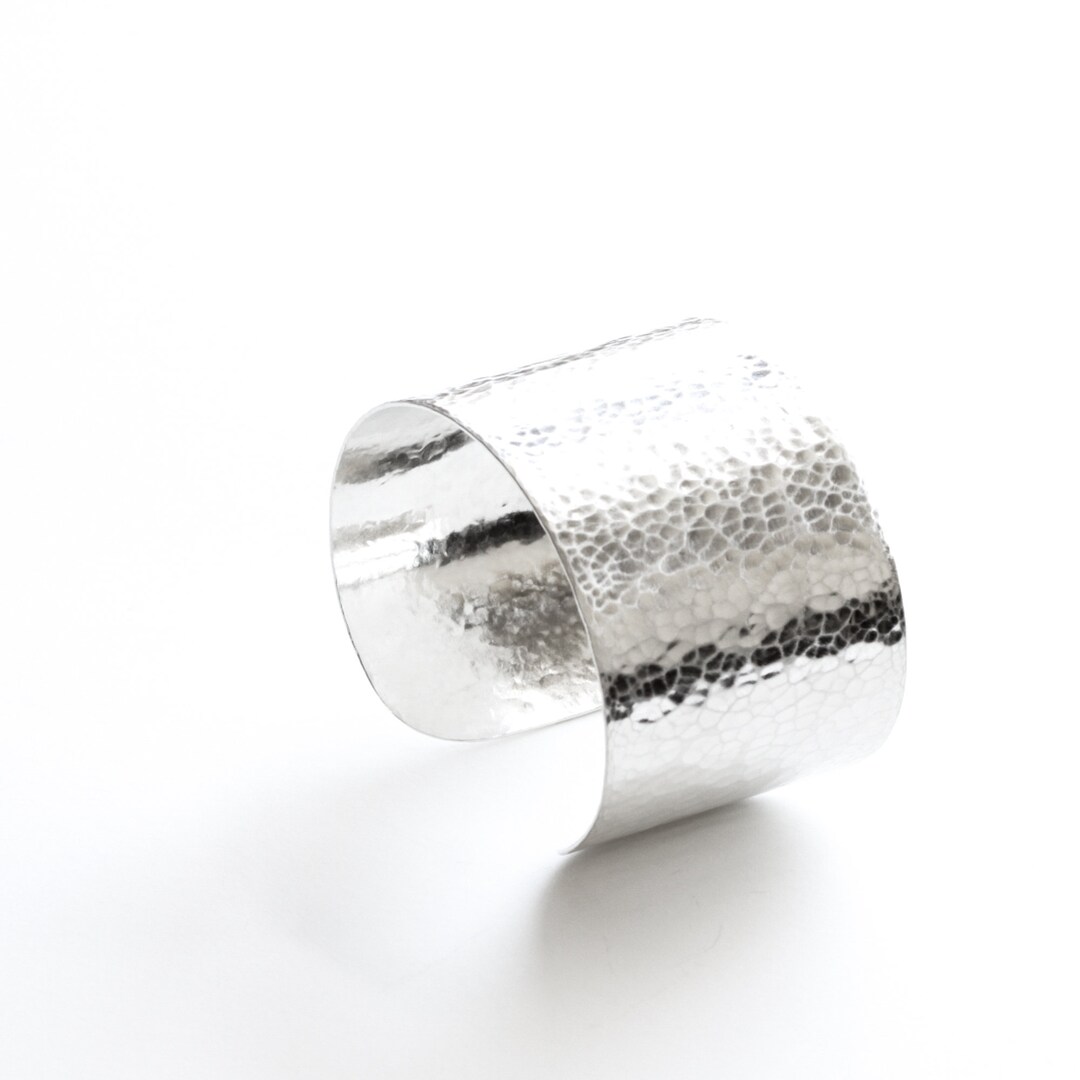 Wide Silver Cuff Hammered and Formed by Hand of Thick 20 Gauge Metal ...