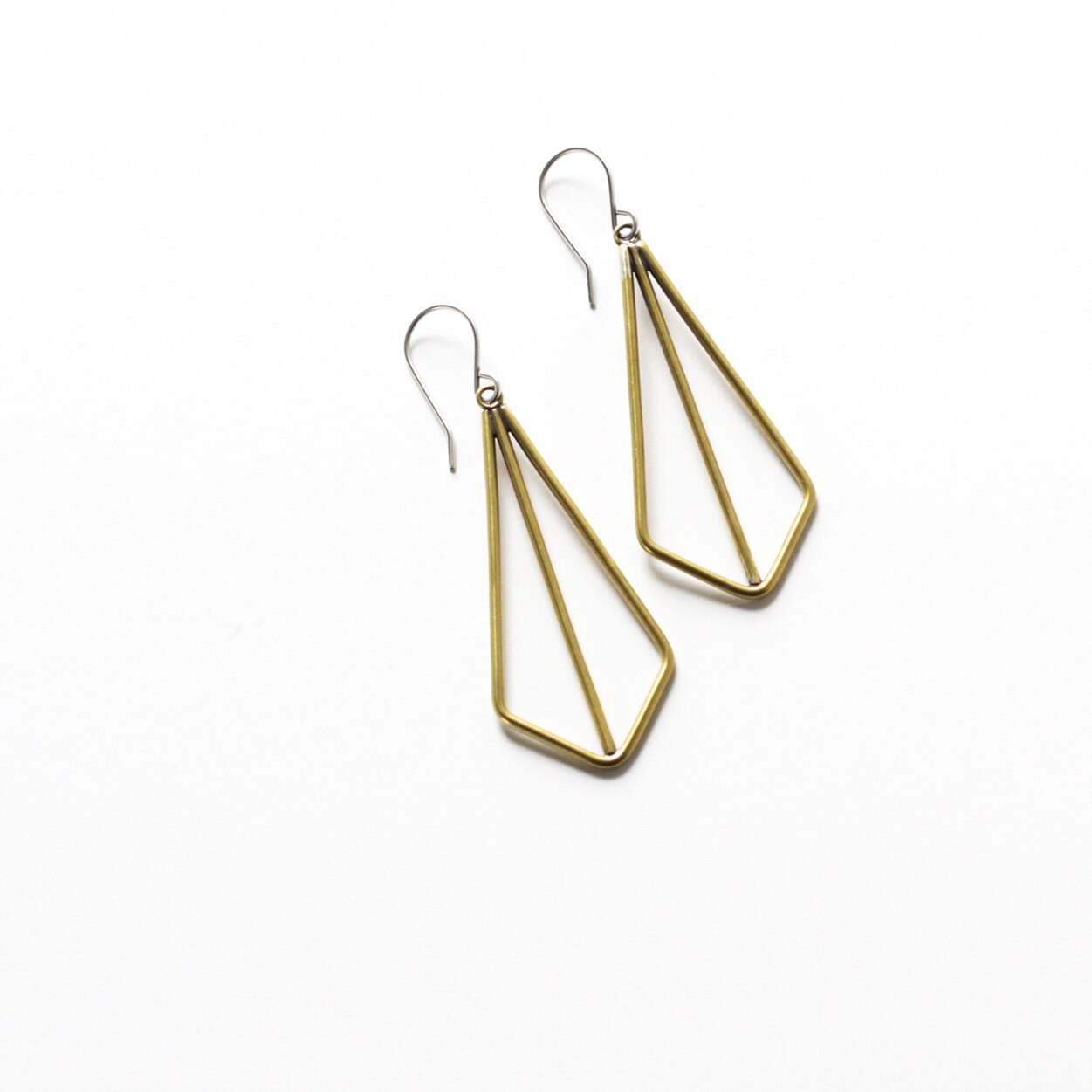 Modern and Geometric Earrings of Angles and Lines Handmade of - Etsy