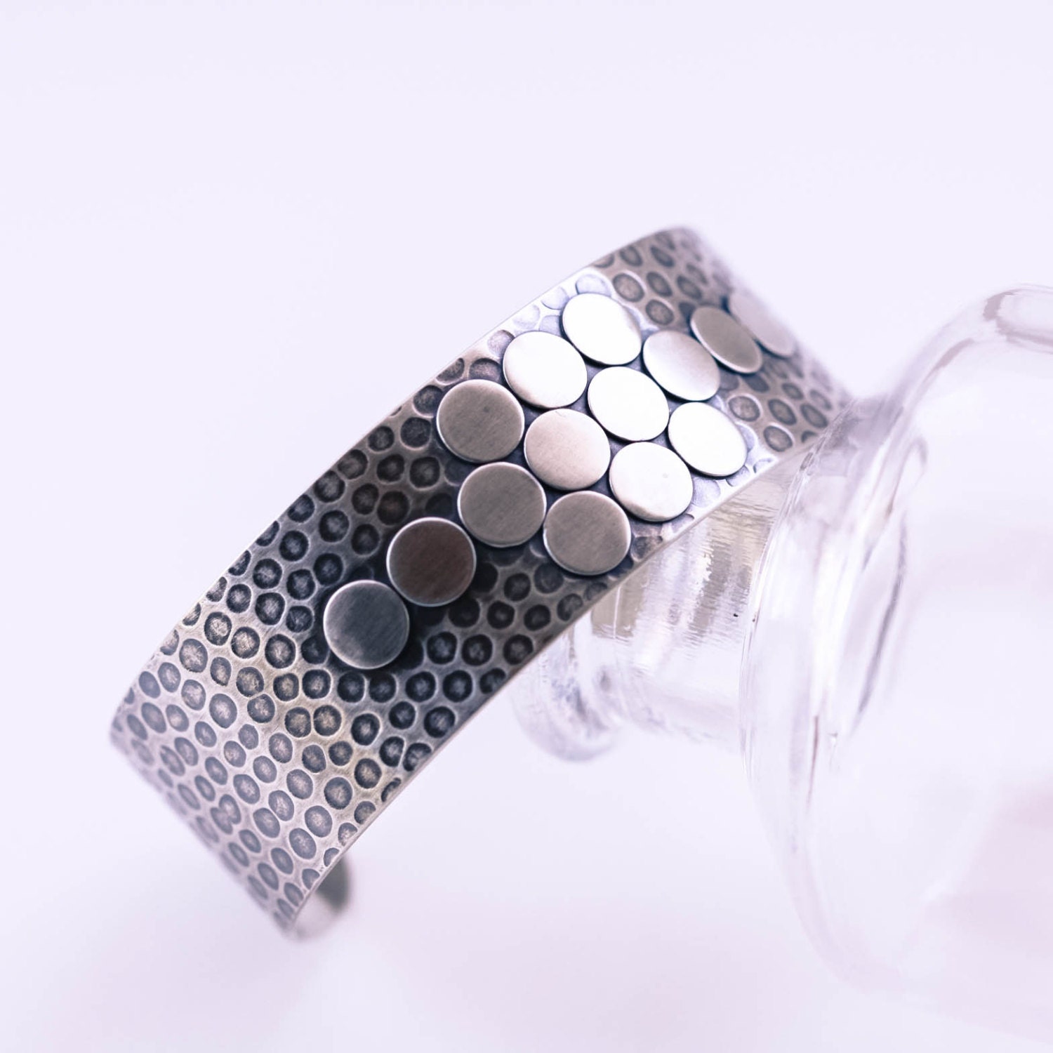 Recycled Silver Cuff With a Playful Design of Light and Dark - Etsy