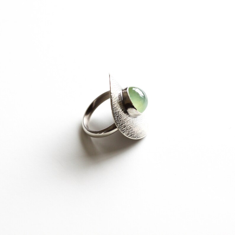 Dewdrop Ring Epidote in Prehnite and Recycled Sterling - Etsy