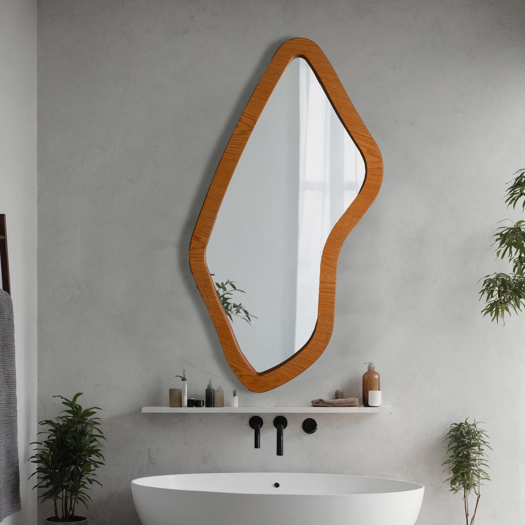 Wiggle Wall Mirror, Wavy Mirror, Asymmetrical Home Decor, Mirror Wall ...