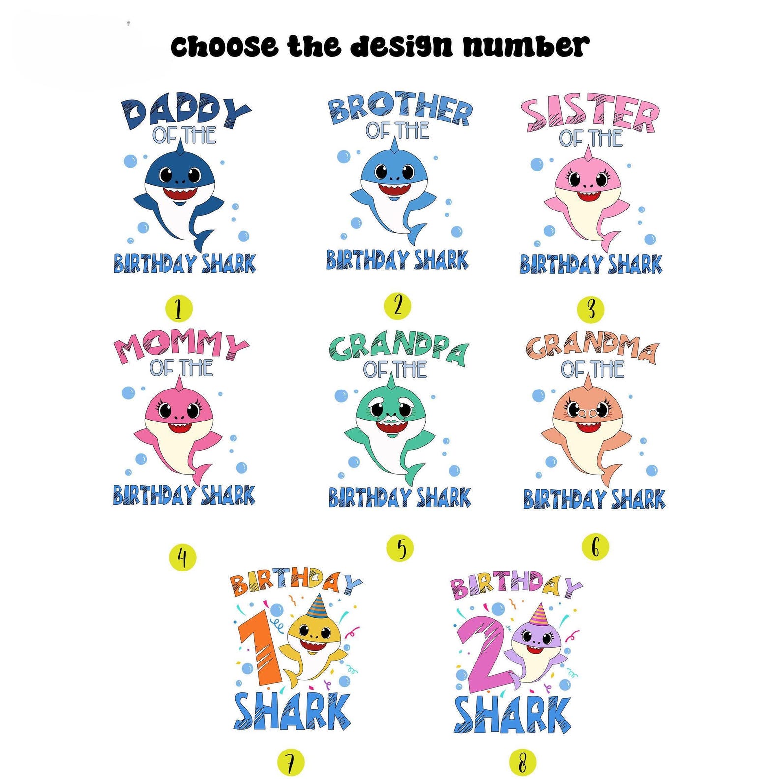 Family Matching Sharks Shirt, Custom Birthday Shark Shirts, Shark Theme ...