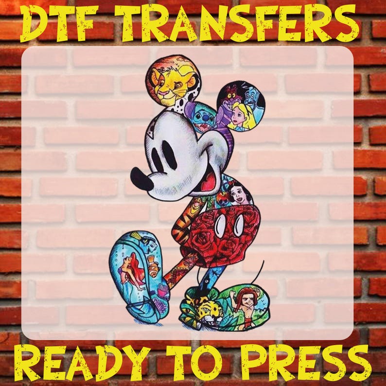 Colorful Mickey Mouse Disney DTF Transfer, Ready to Press - Etsy
