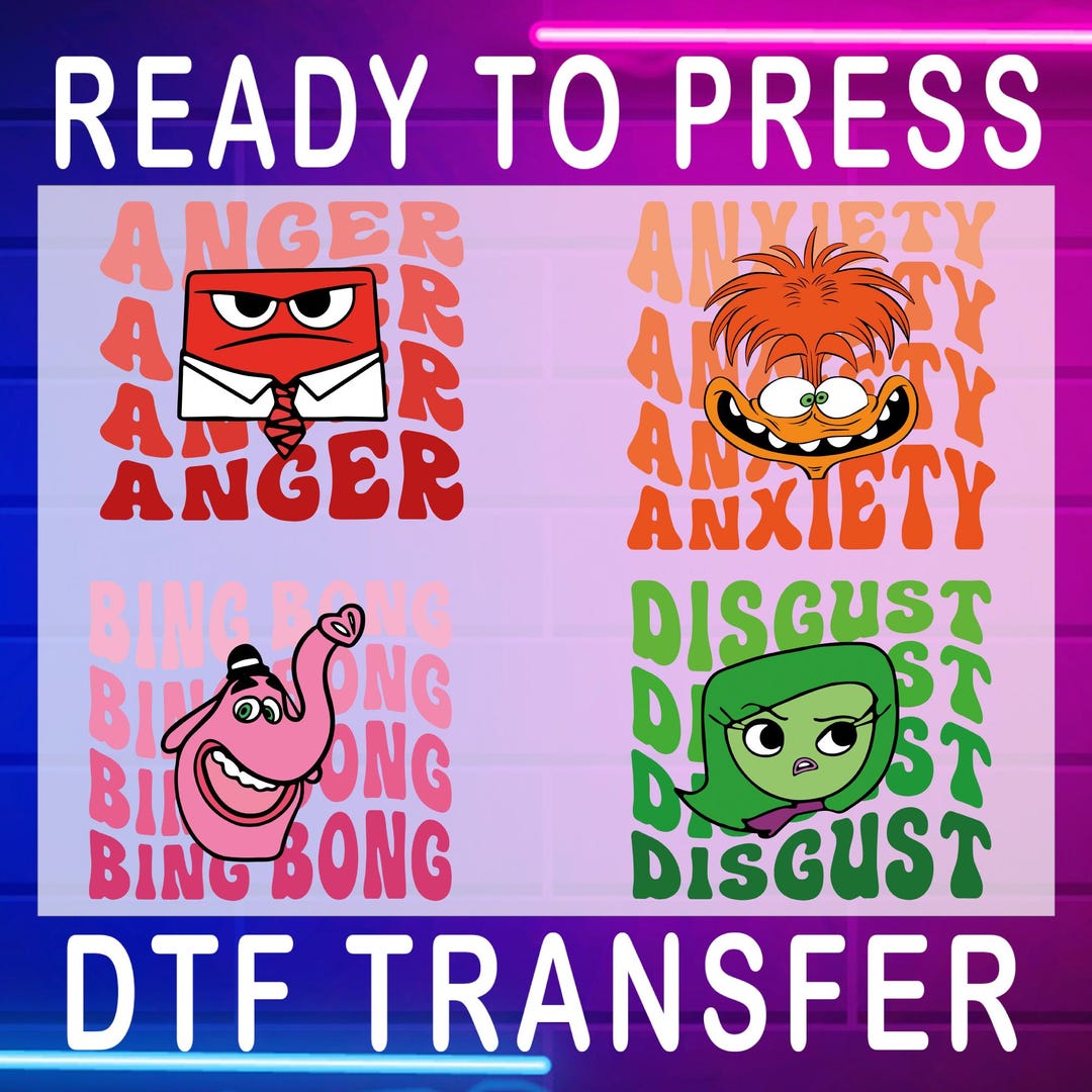 Inside Out 2 Ready to Press, Inside Out 2 Characters Dtf, Anxiety ...