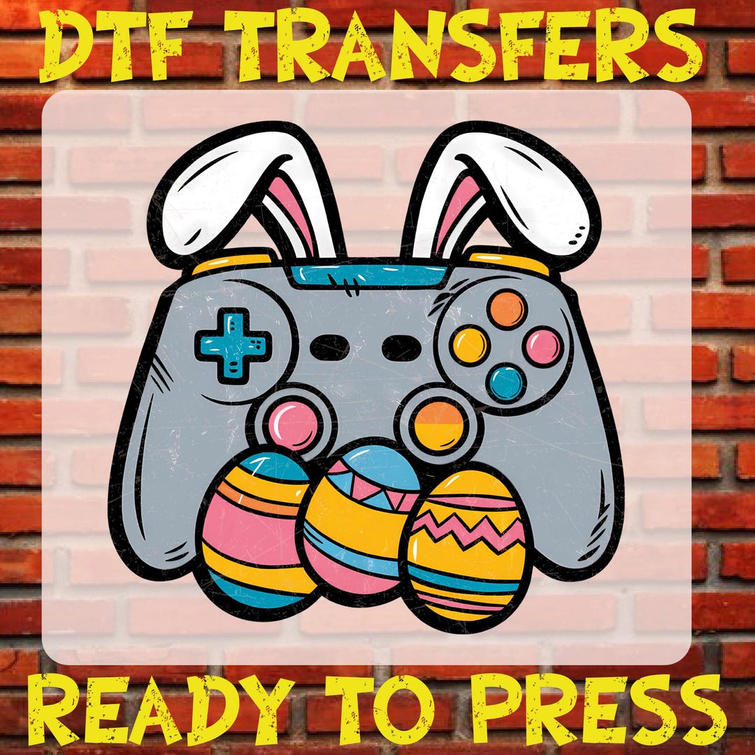Gaming Easter Boy Dtf Ready to Press, Game Lover Easter Bunny Heat ...