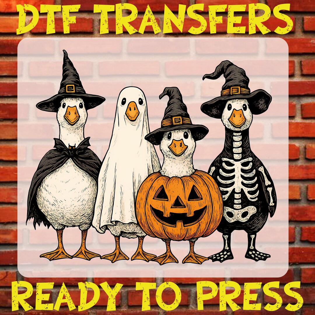 Retro Halloween Ghost Goose DTF Transfer: Iron on Heat Press Design - Etsy