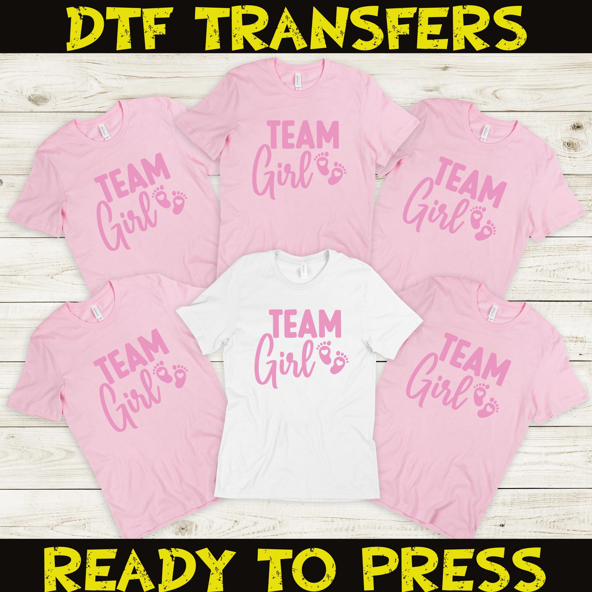 Gender Reveal DTF Transfer, Team Boy Team Girl Ready to Press, Baby ...