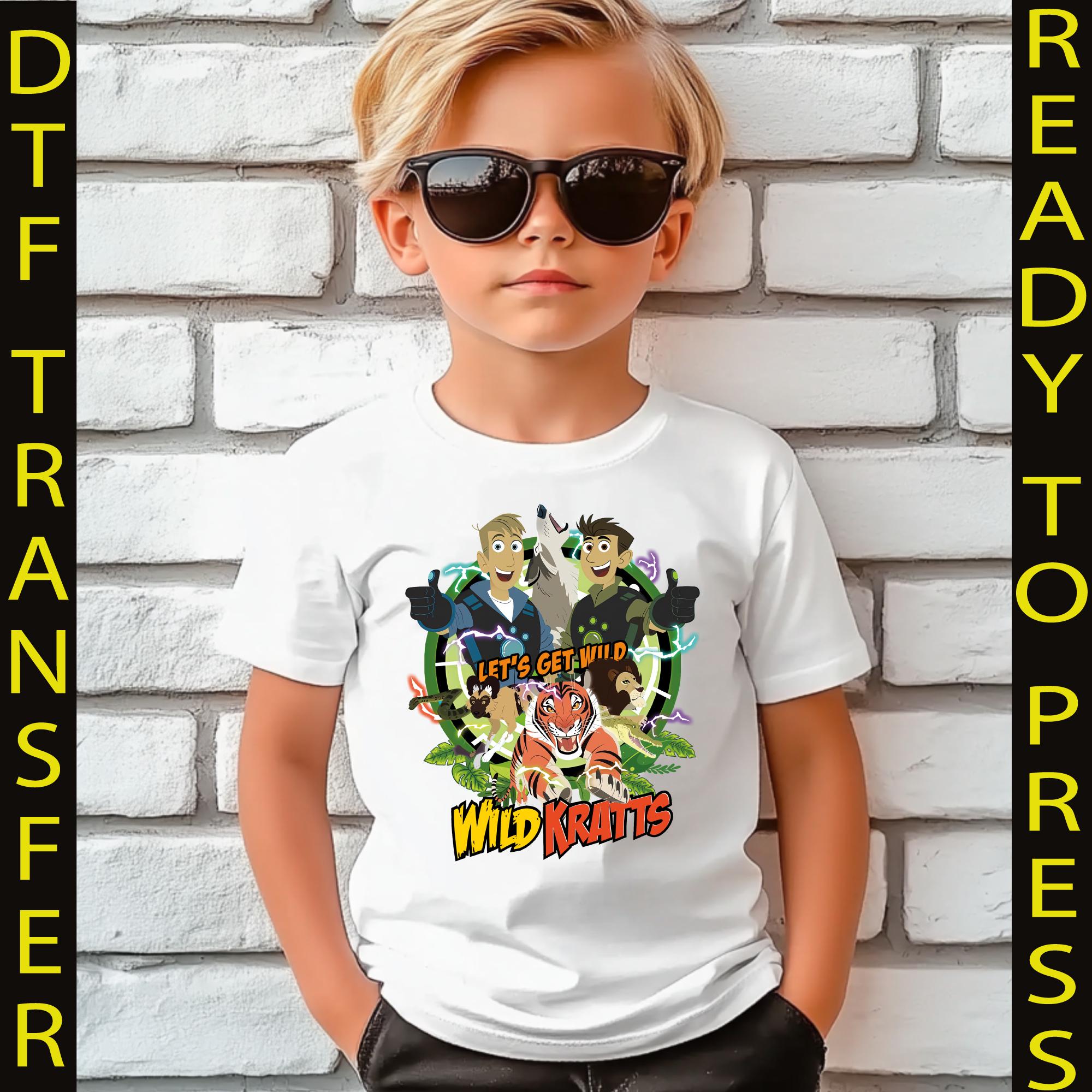 Wild Kratts DTF Transfer: Chris and Martin, Let's Get Wild, Ready to ...