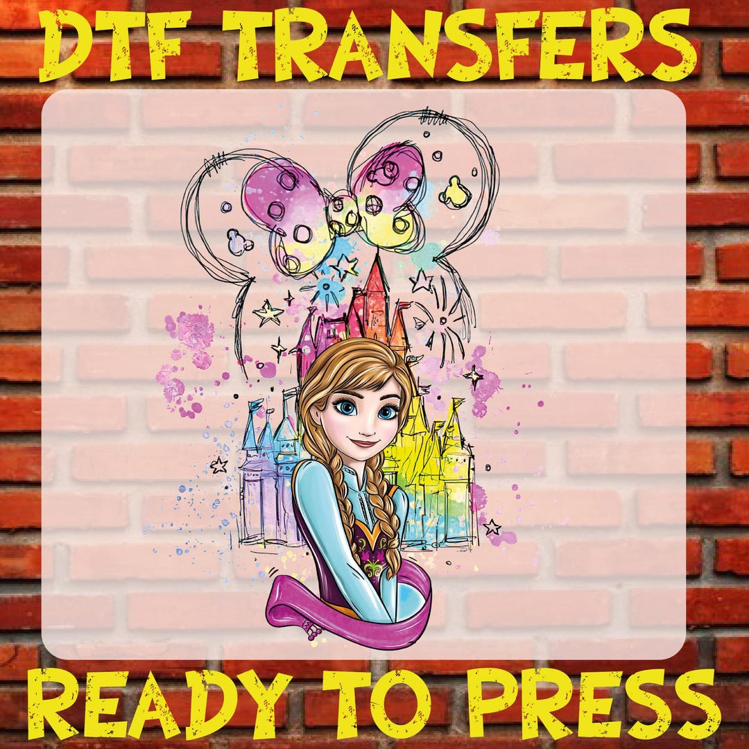 Disney Princess Anna DTF Transfer, Ready to Press, Iron On, T Shirt ...