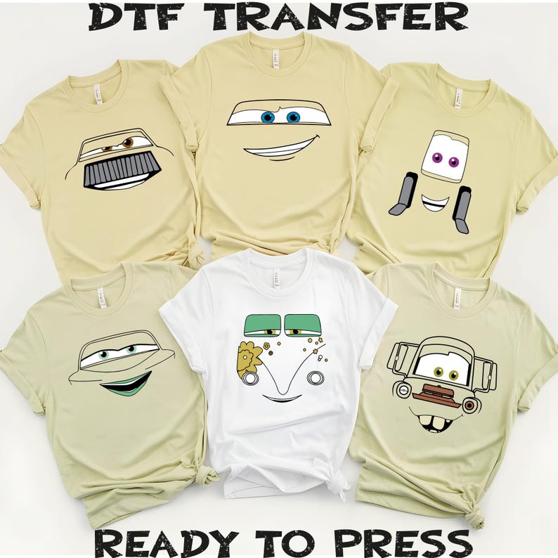 Disney Cars Face Outline Dtf, Ready to Press, Pixar Cars Iron On ...