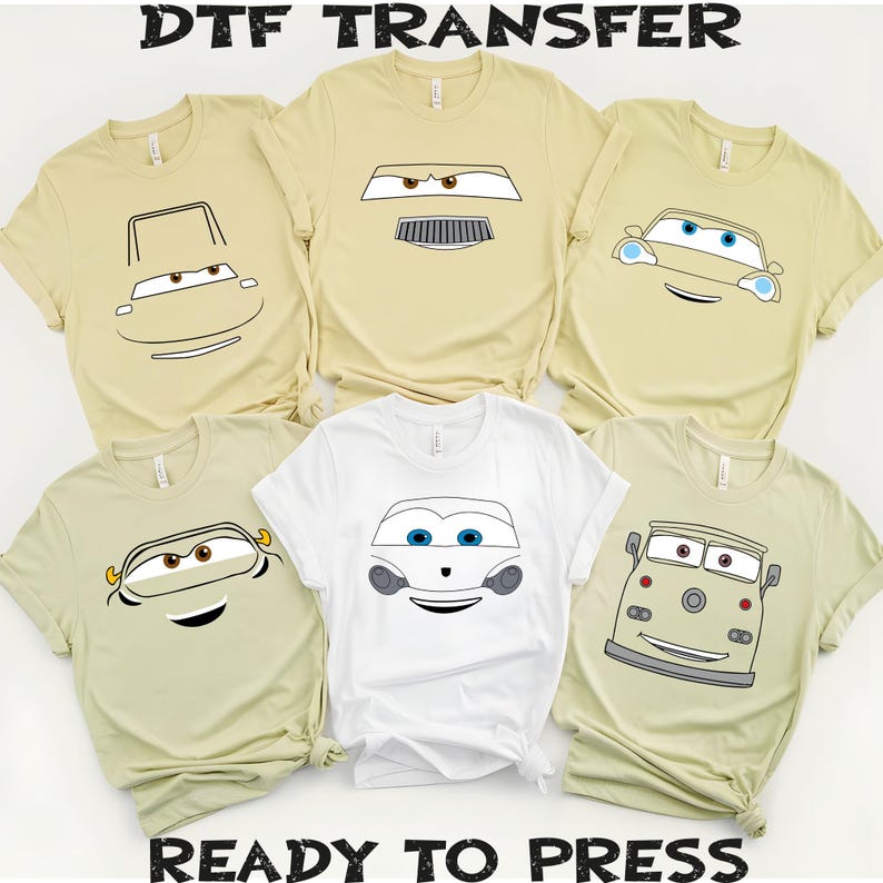 Disney Cars Face Outline Dtf, Ready to Press, Pixar Cars Iron On ...