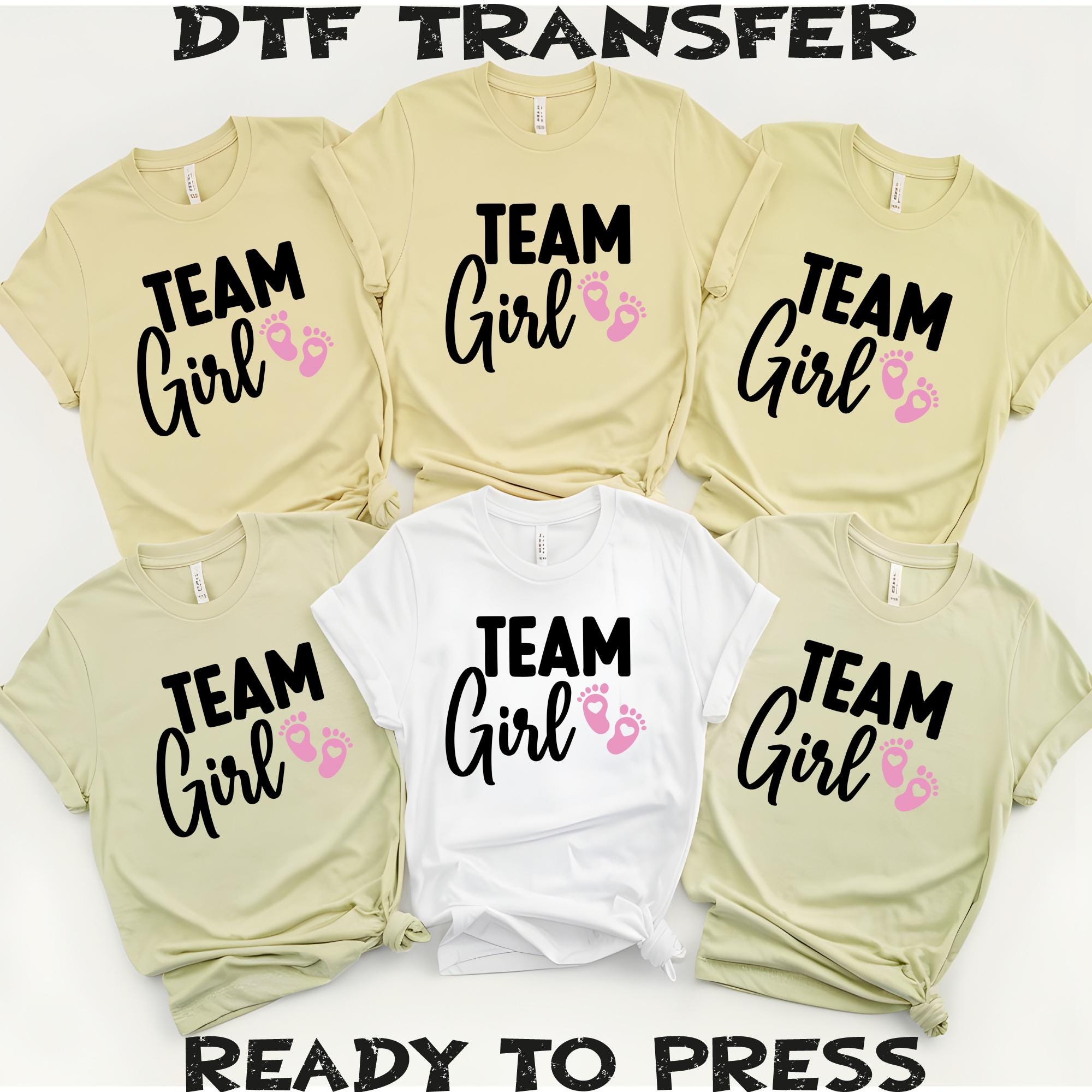 Gender Reveal DTF Transfer, Team Boy Team Girl Ready to Press, Baby ...
