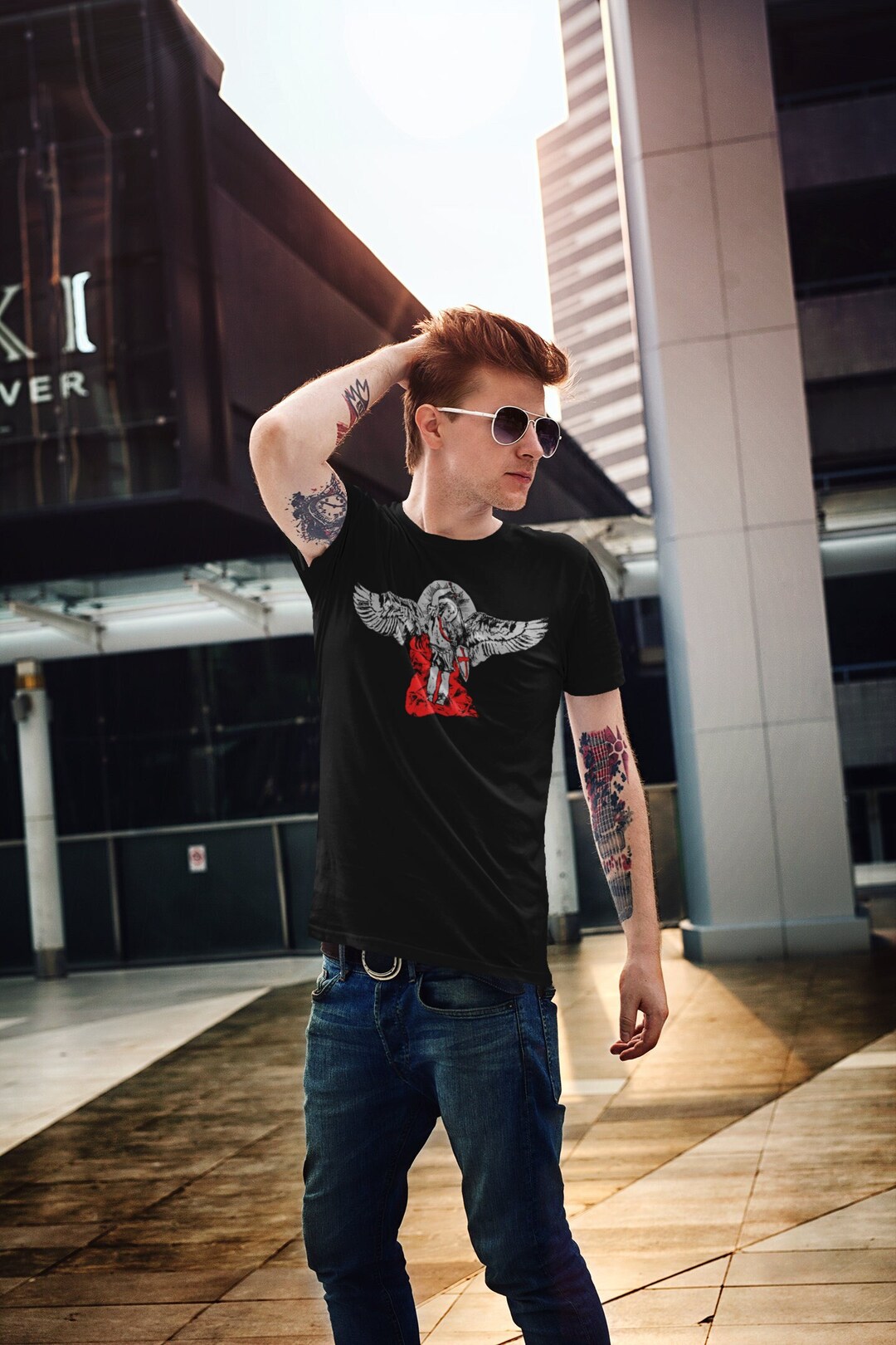 St Michael Shirt, Serviam Saint Michael the Archangel Battle Cry ...