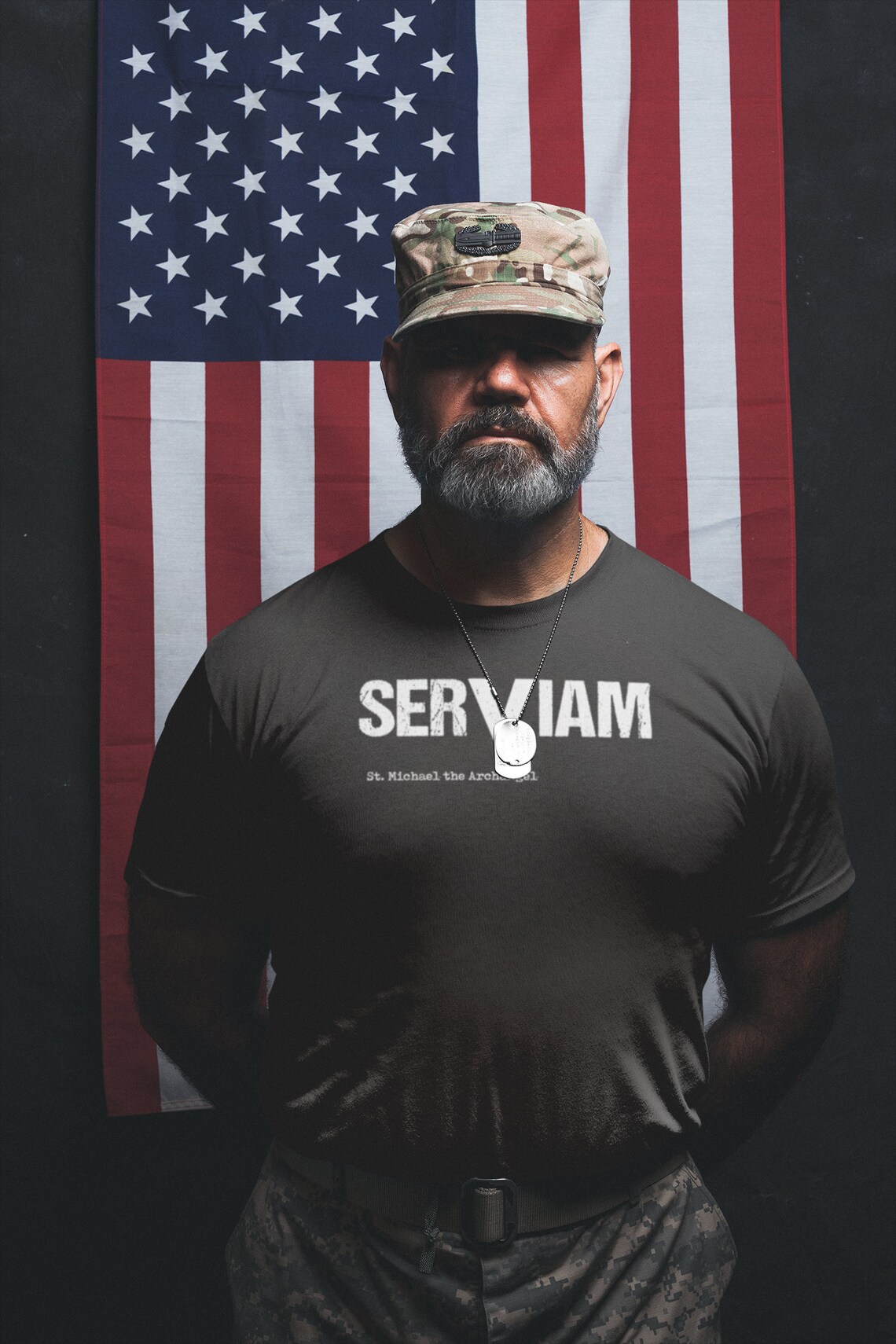 Serviam Saint Michael the Archangel Battle Cry, Catholic Mens Shirt, I ...