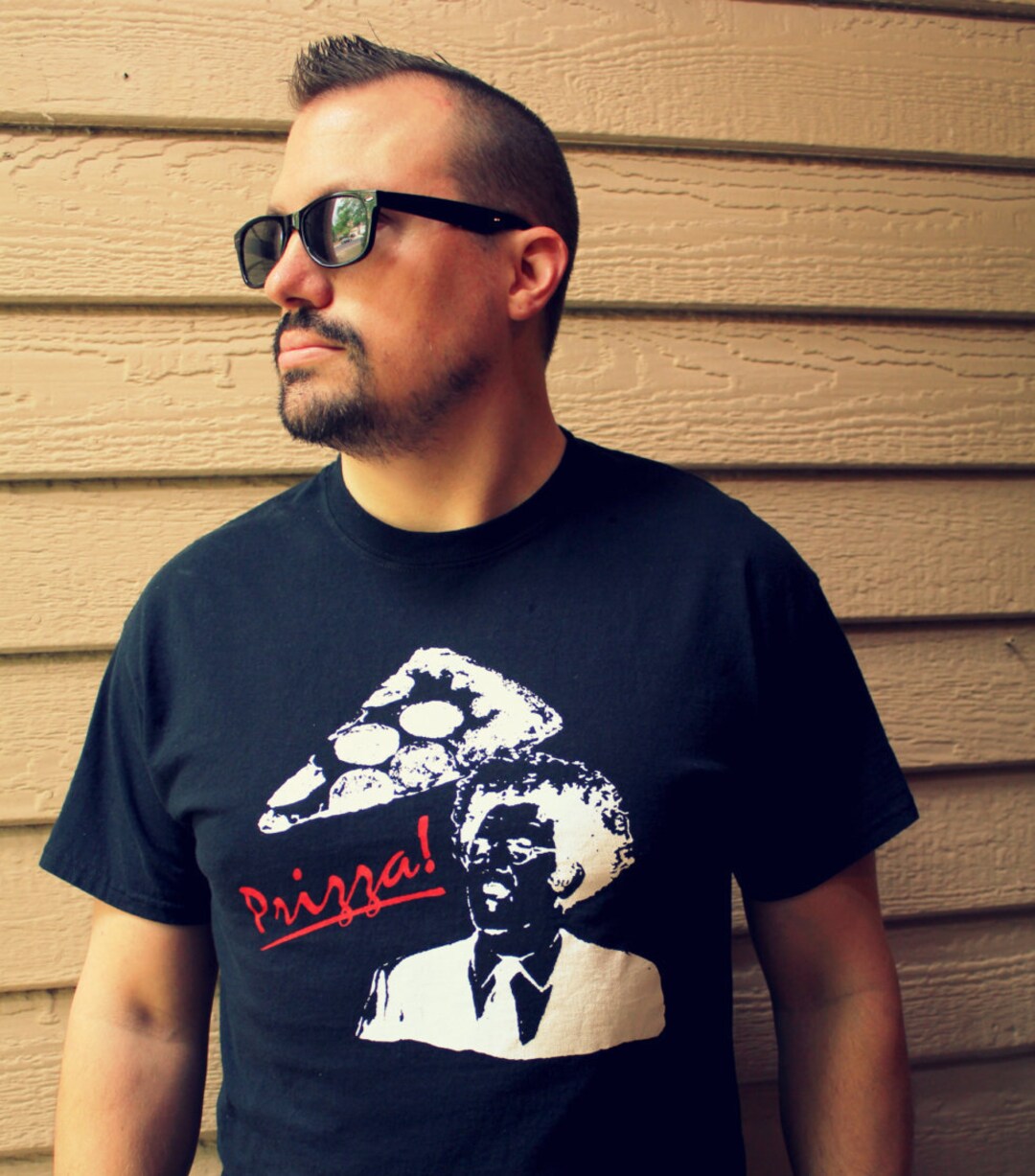 Dr Brule PRIZZA Funny Quote Fan Art Mens White Red Black Tee Shirt Eric ...