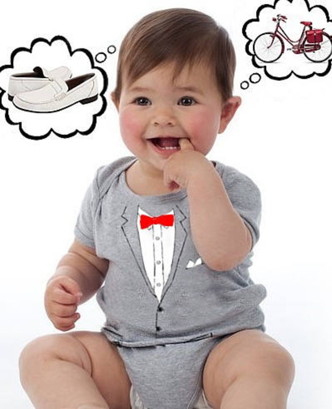 Funny Baby Pee-wee Style Suit Tuxedo Creeper Romper Big Movie Pee Wee ...