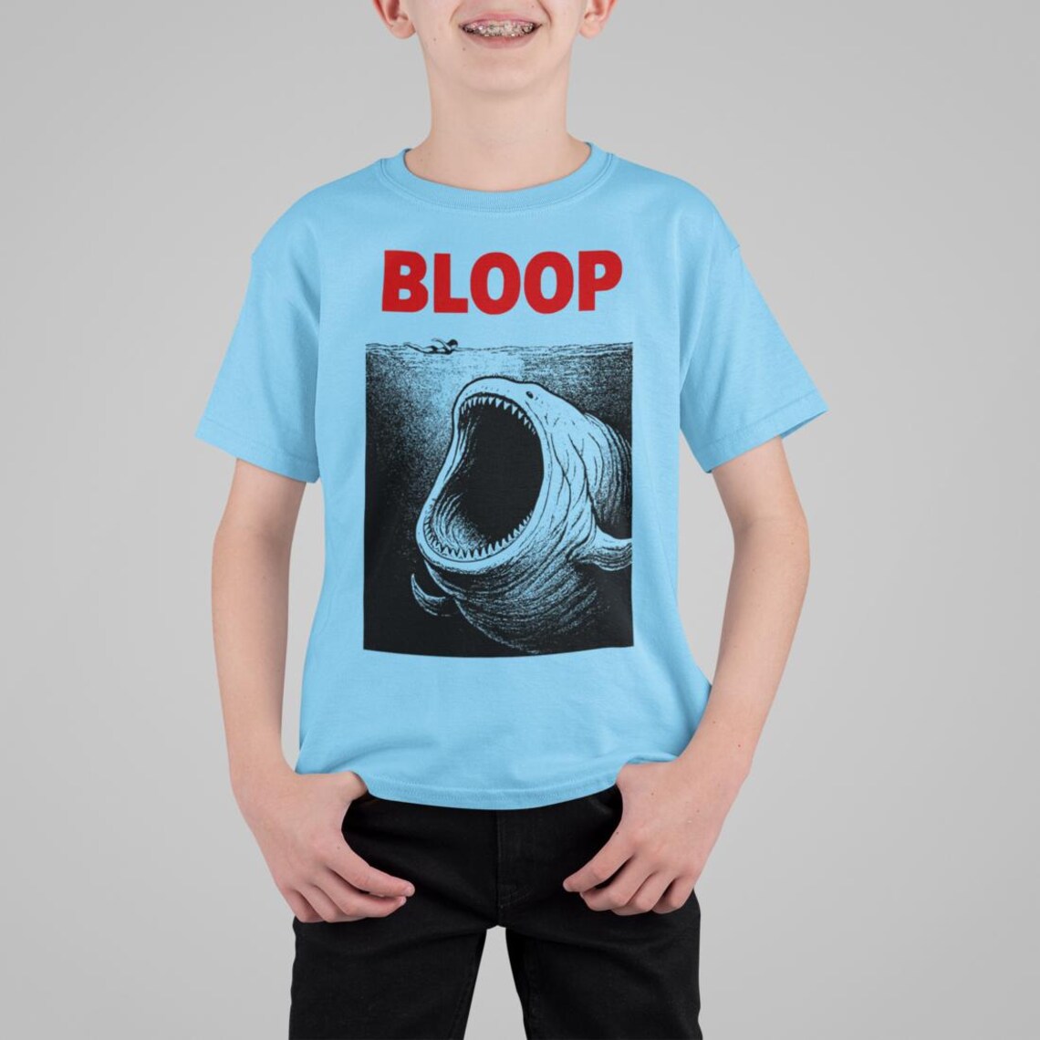 Bloop SCP T-shirt for Kids, Jaws 80s Movie Parody Shirt, Horror Sci Fi ...