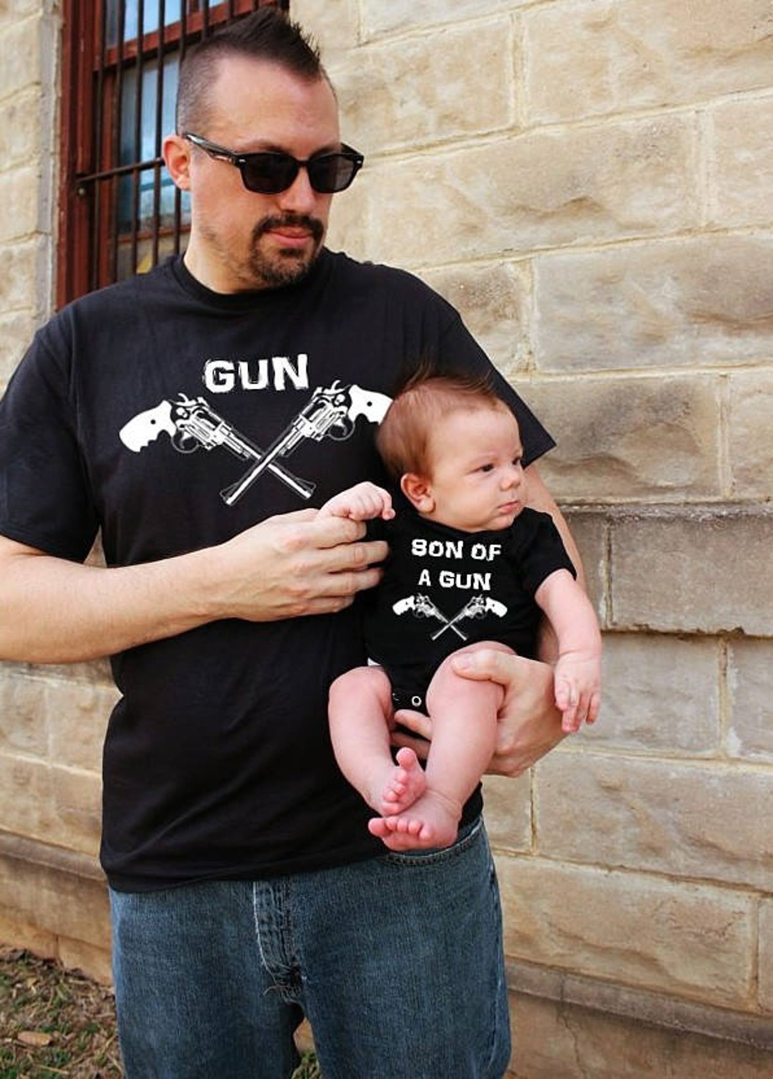 2 Shirts GUN Son of a GUN Matching Father Son Matching T-shirts ...