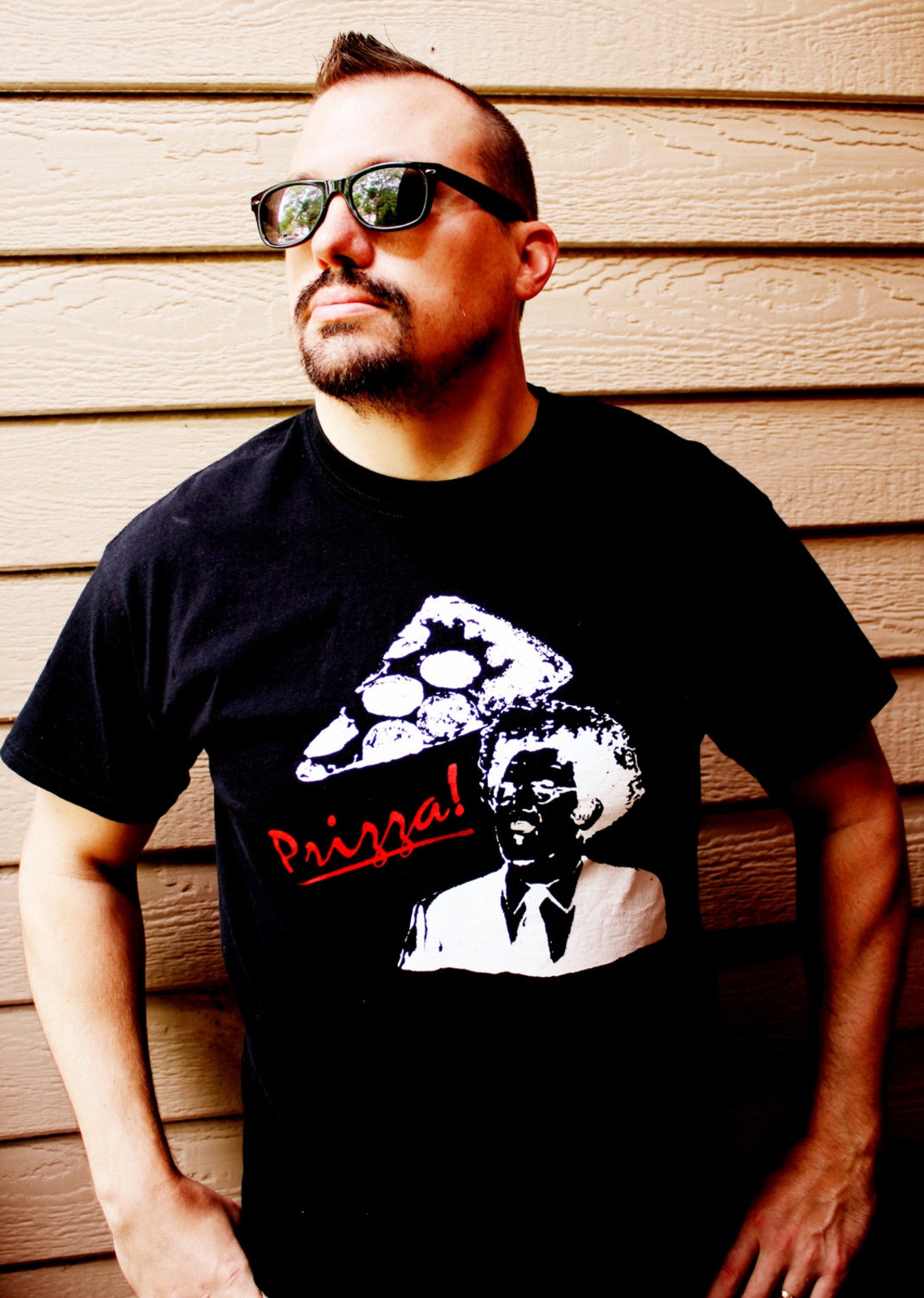 Dr Brule PRIZZA Funny Quote Fan Art Mens White Red Black Tee Shirt Eric ...